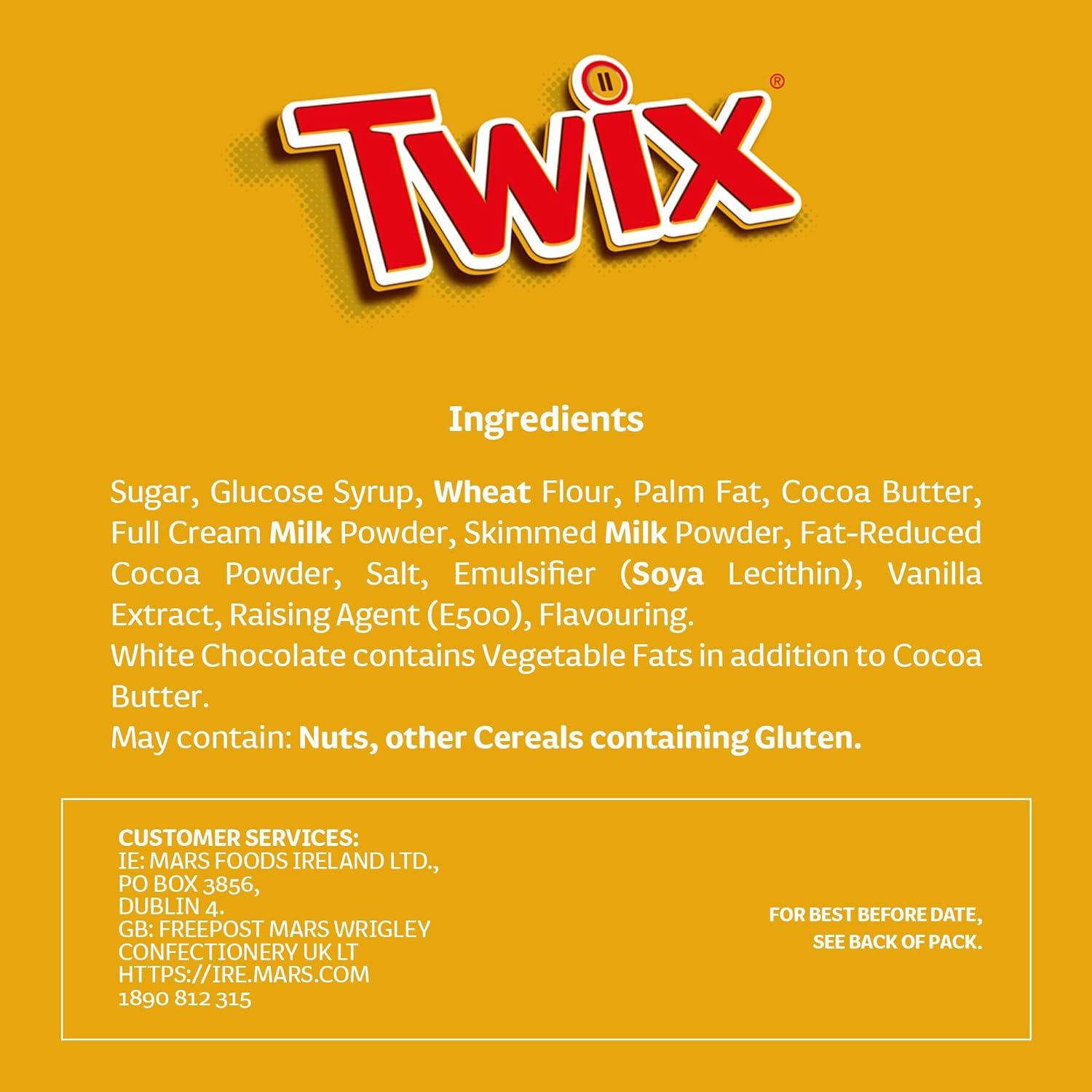 Twix Caramel & White Chocolate Fingers Biscuit Snack Bars Multipack ...