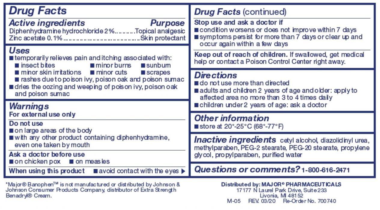 Major Pharmaceuticals 700744 Benadryl Banophen Antihistamine Cream 28 gm