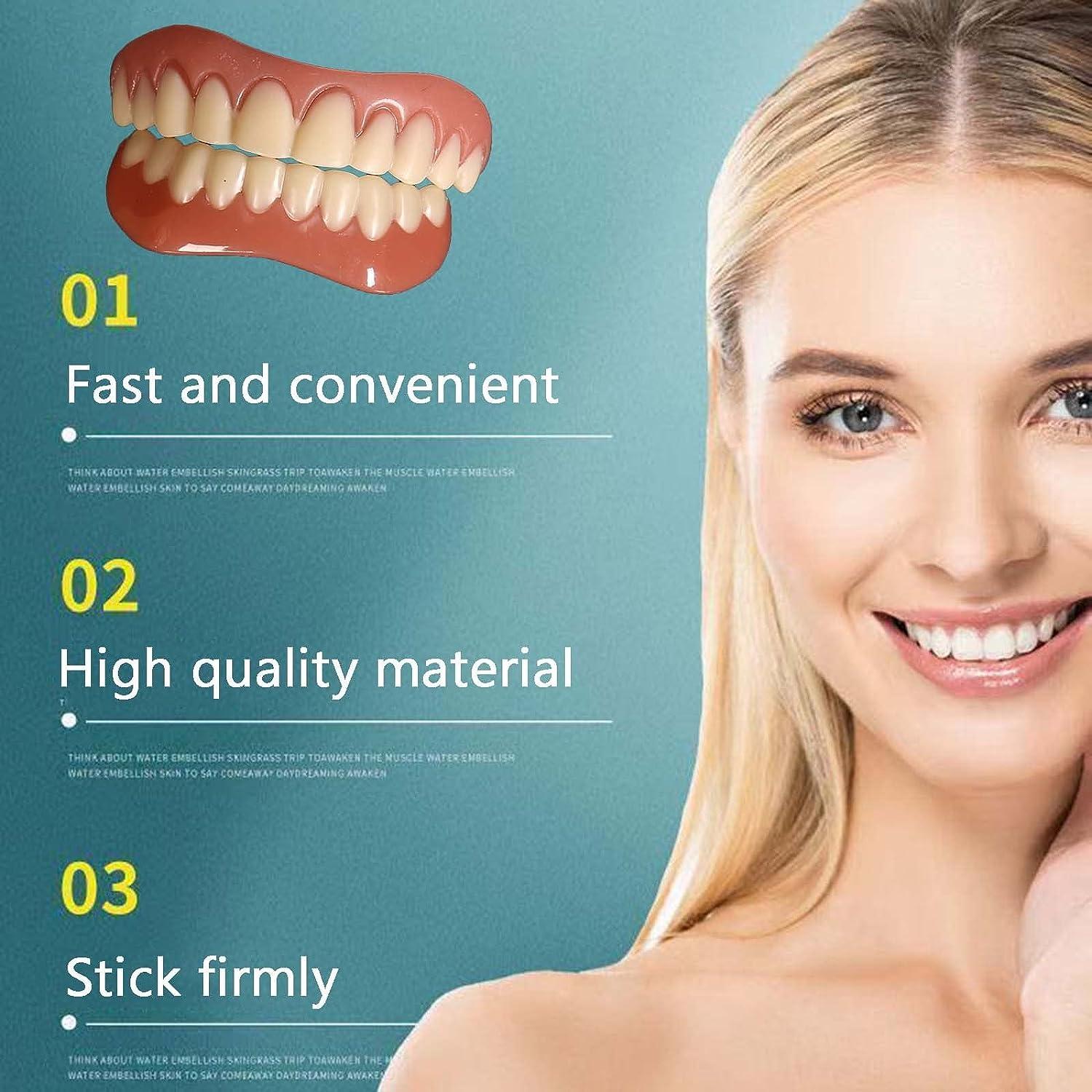 Natural Comfort White Temporary Dentures - 1 Set for Imperfect Teeth ...