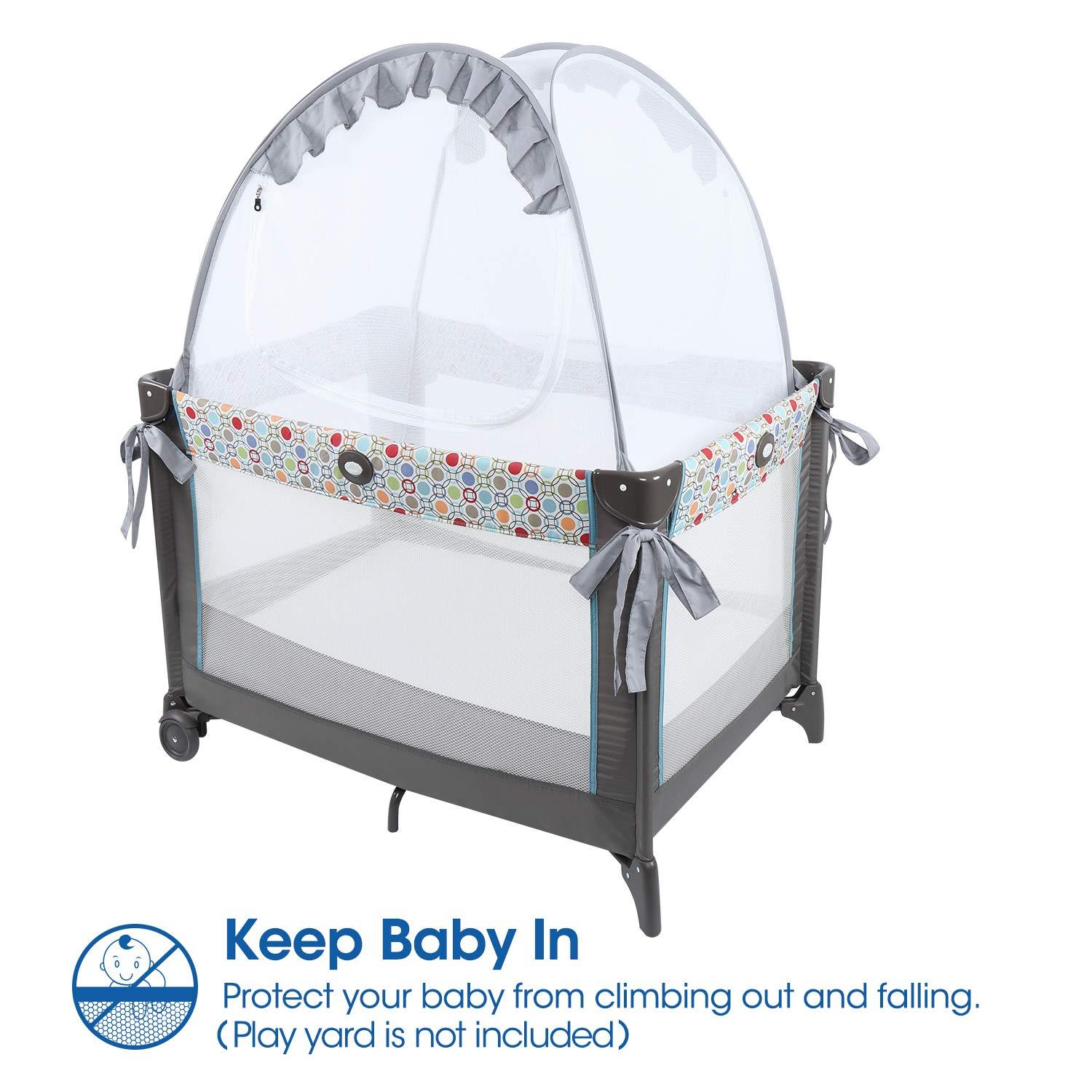 Minnebaby Pack N Play Tent - Safety Mesh Canopy for Mini Crib - Keep ...