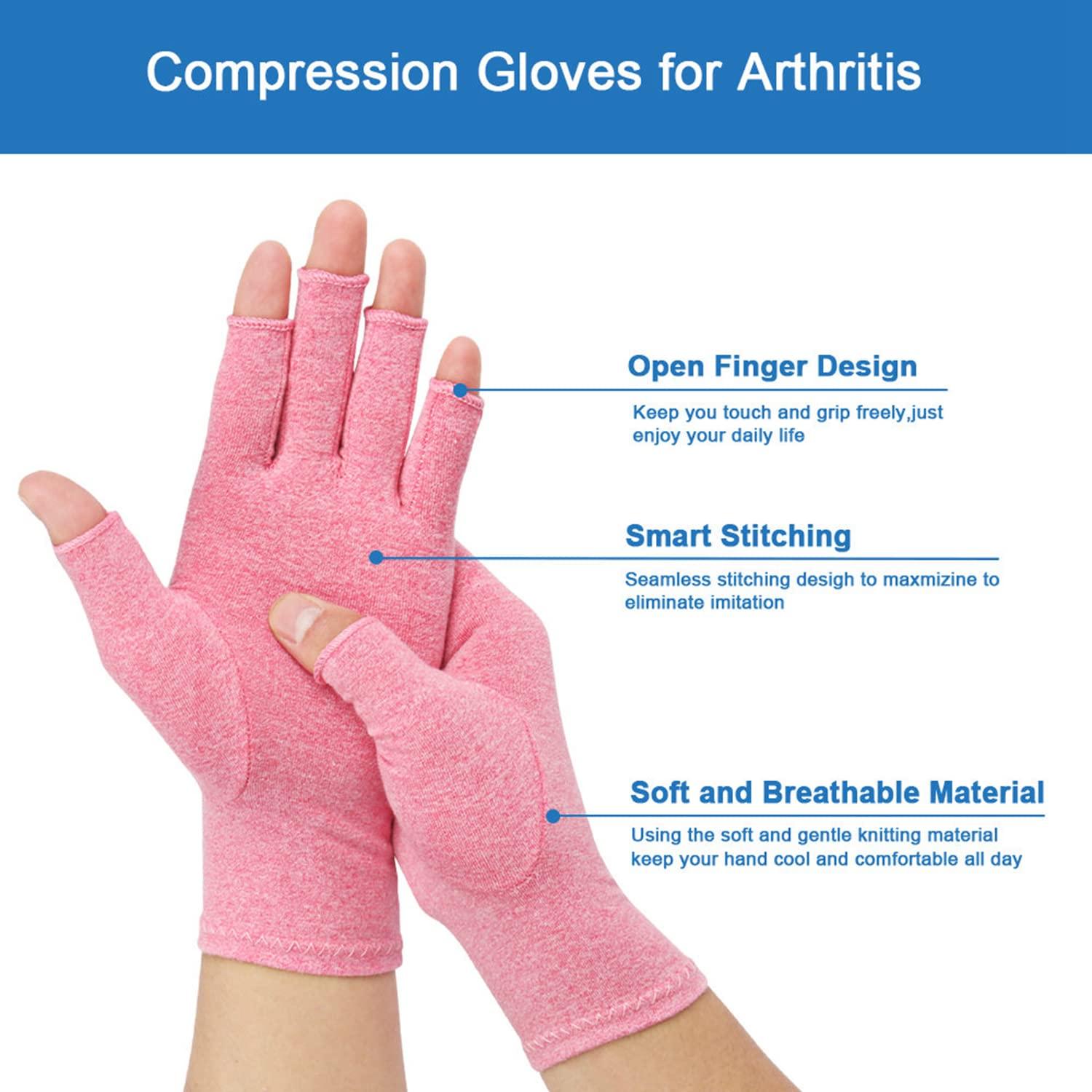 2-Pair Arthritis Compression Gloves for Rheumatoid & Osteoarthritis ...