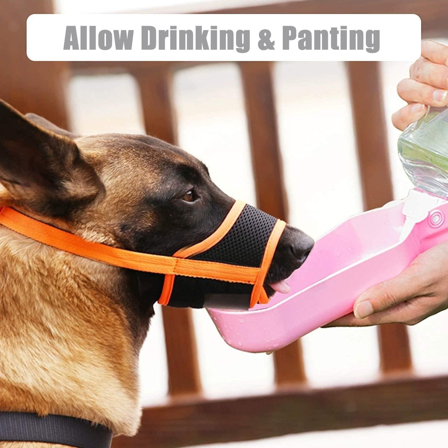 Adjustable Orange Dog Muzzle with Velcro Fastener | Breathable Mesh for ...
