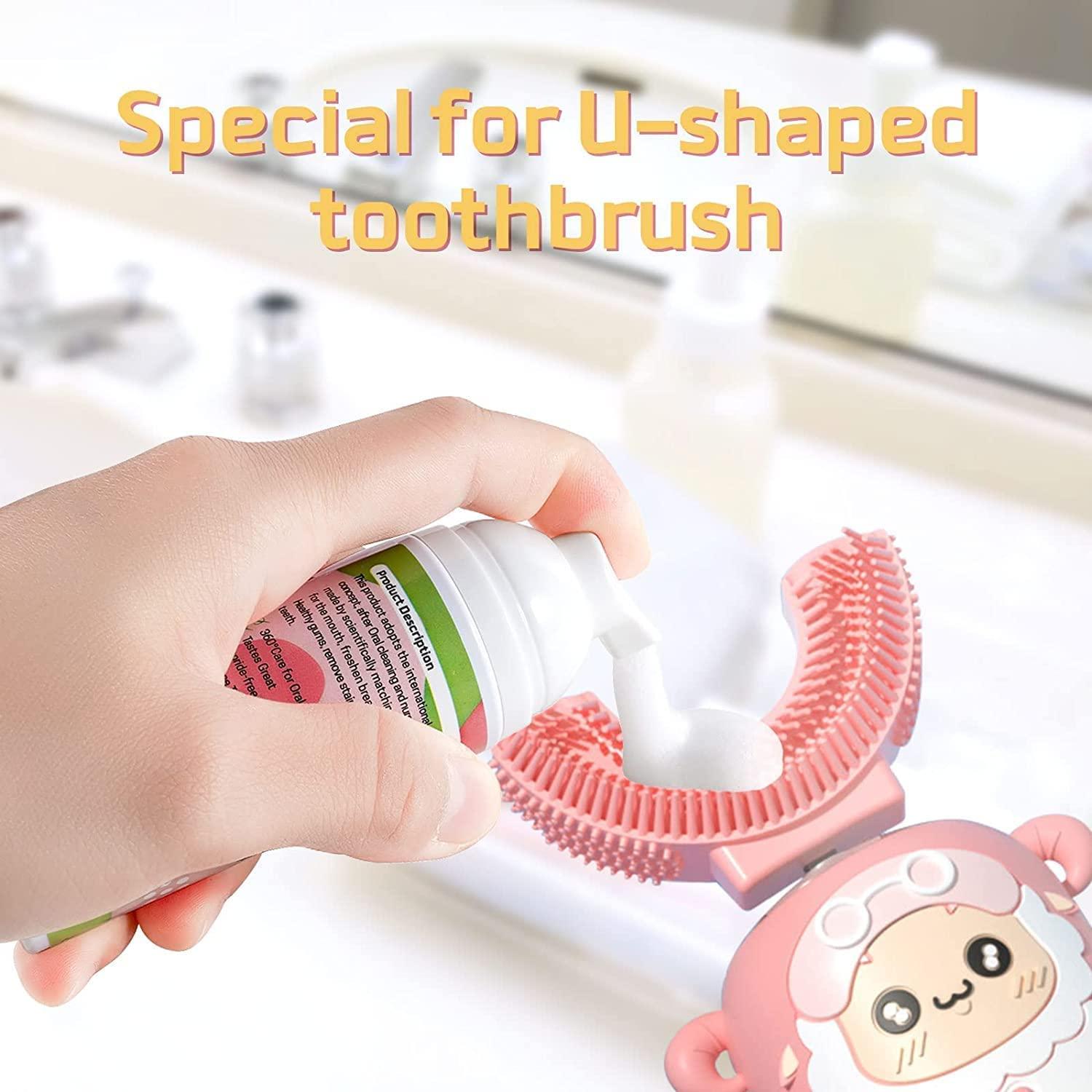 Kids Foaming Toothpaste with Low Fluoride | U-Shaped Toothbrush ...