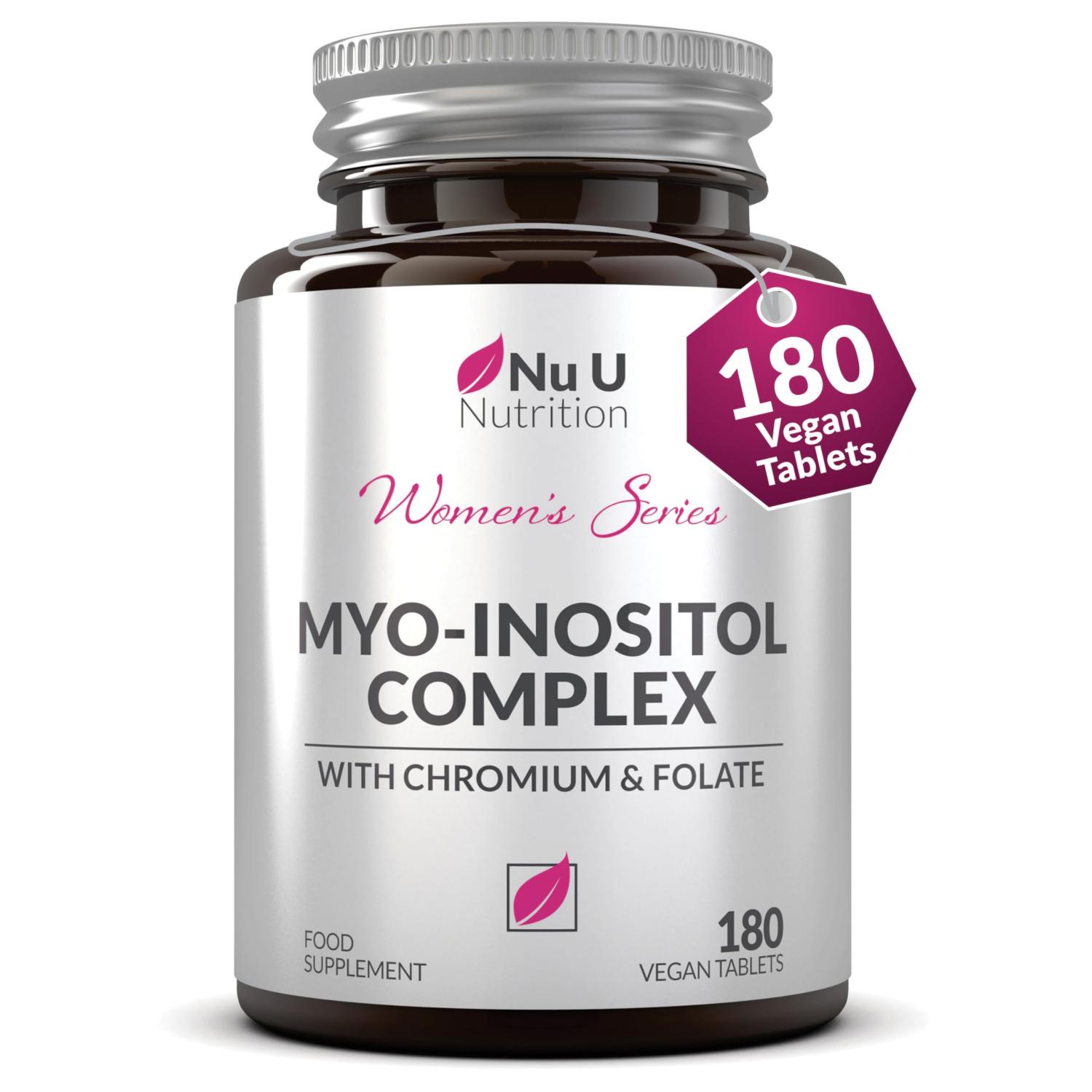 Myo-Inositol Complex 4000mg - 180 Vegan Tablets with Folate & Chromium ...