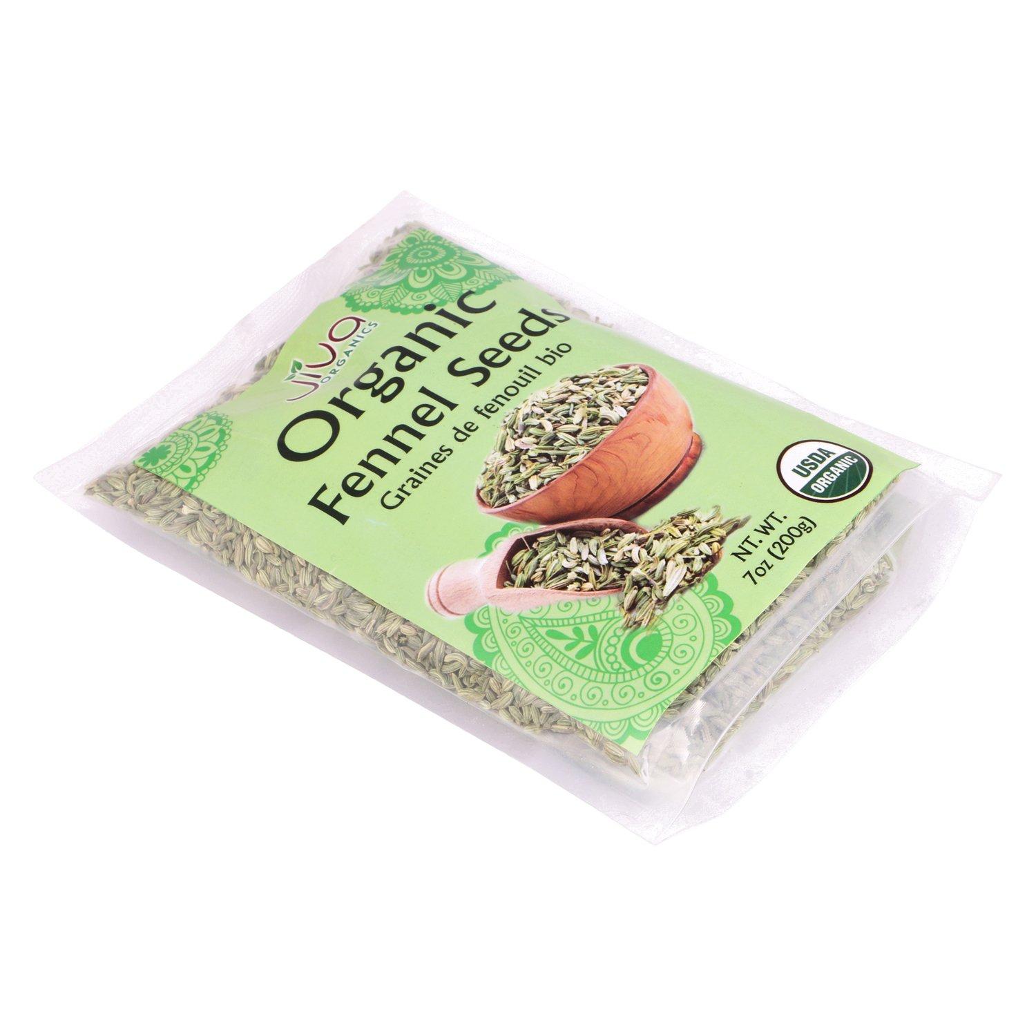 Jiva USDA Organic Fennel Seeds 7oz - Resealable Bag - 7 Ounce (1 Pack ...