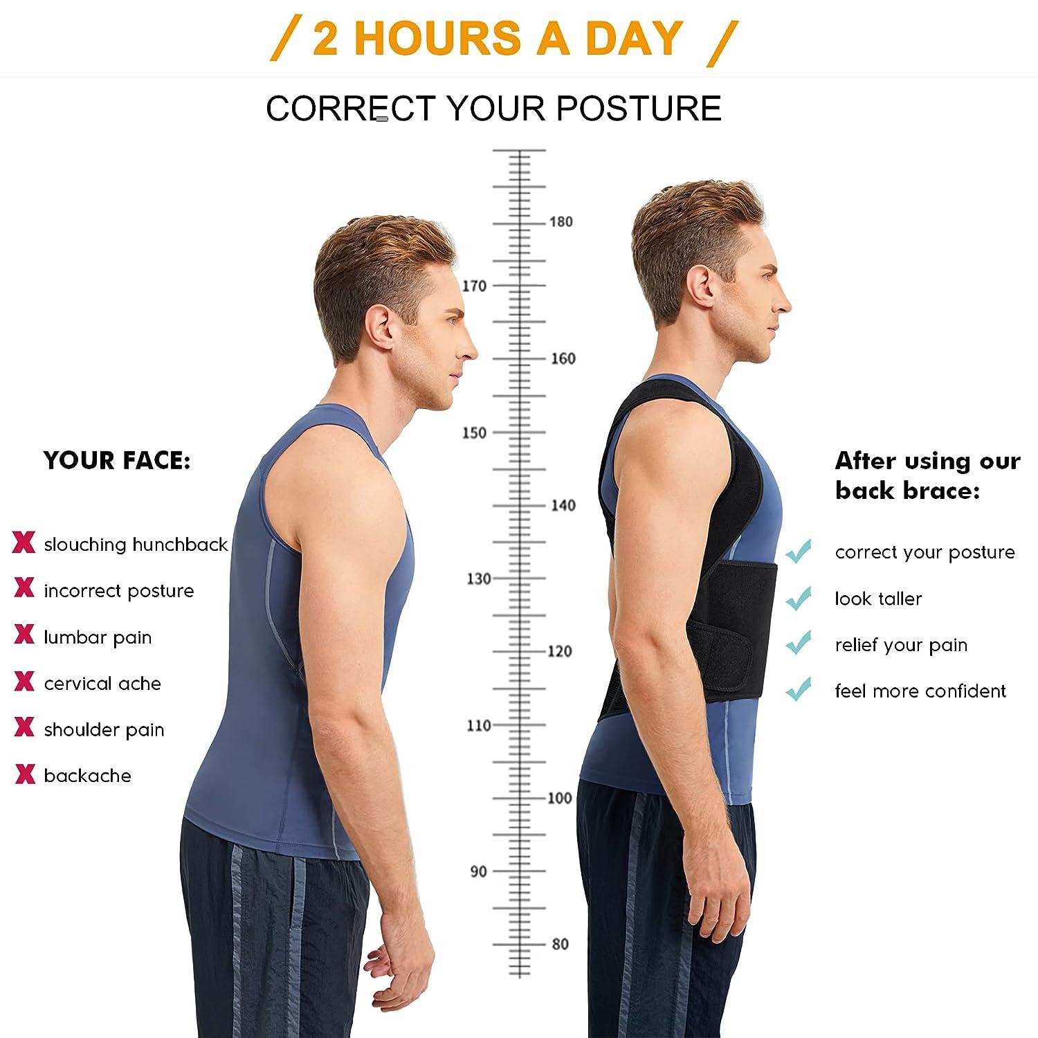 SOLCYSX Back Straightener Posture Corrector for Men | Adjustable ...