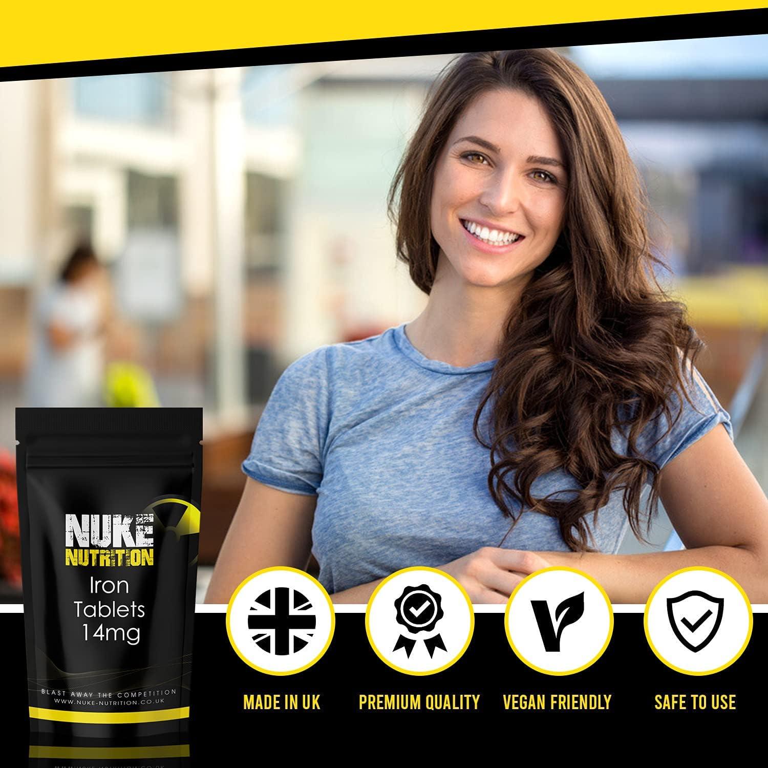 Nuke Nutrition Iron Tablets 14mg - 60 Gentle Iron Supplements | High ...