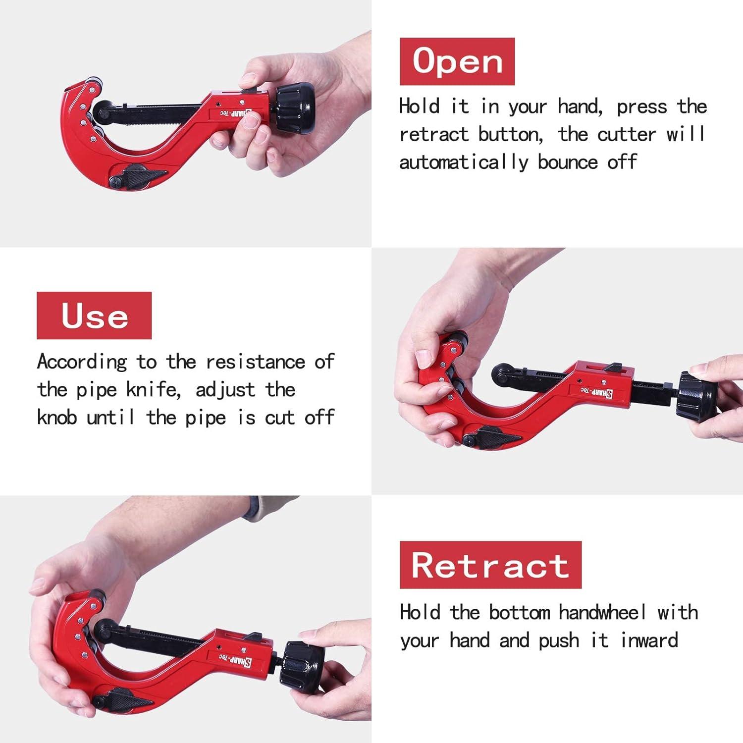 Sharp-tec Adjustable Pipe Cutter - 7-62mm Pipe Slice for Copper, PVC ...