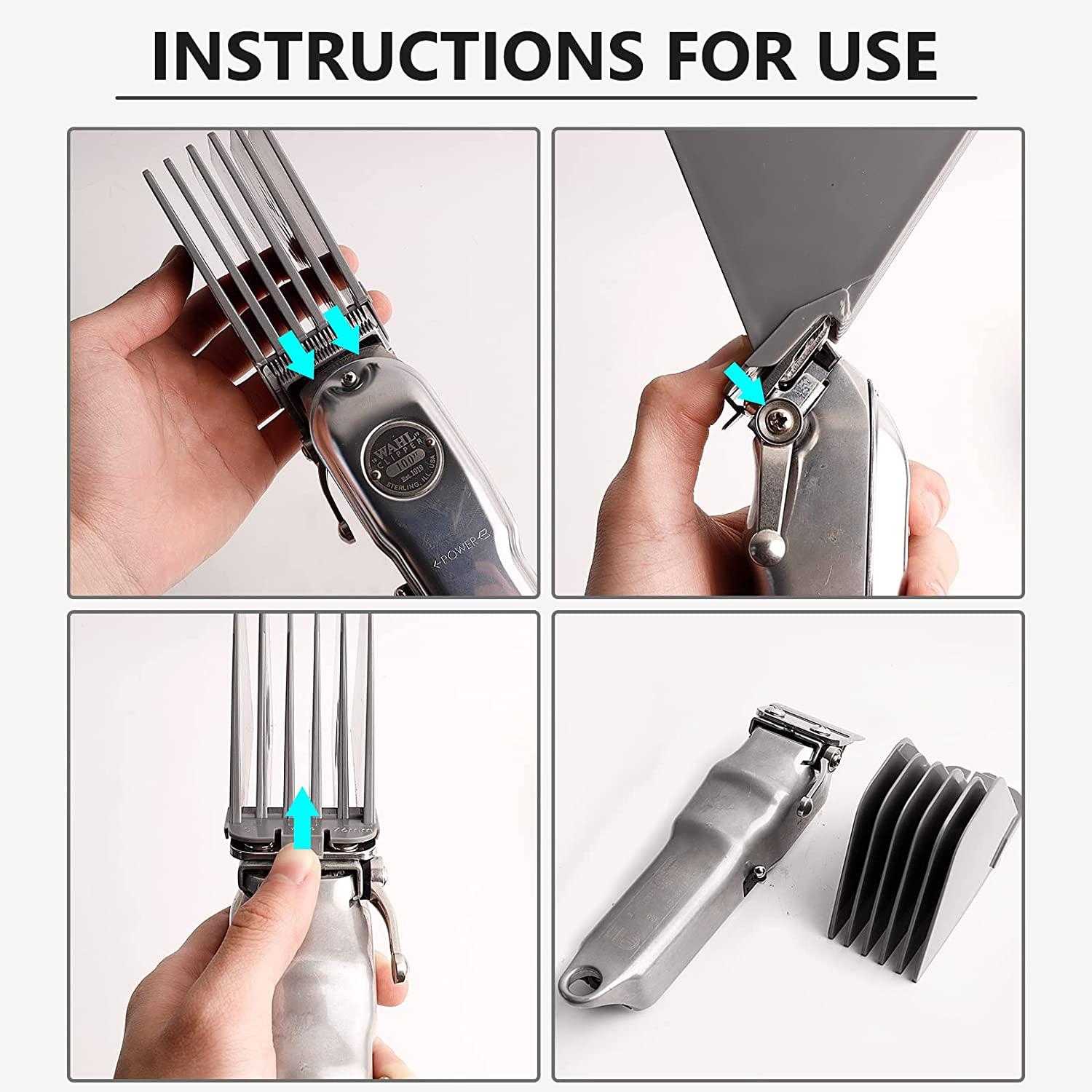 8pcs Gray Hair Clipper Combs - Fits Wahl Clippers, Sizes 1, 1.25, 1.5 ...