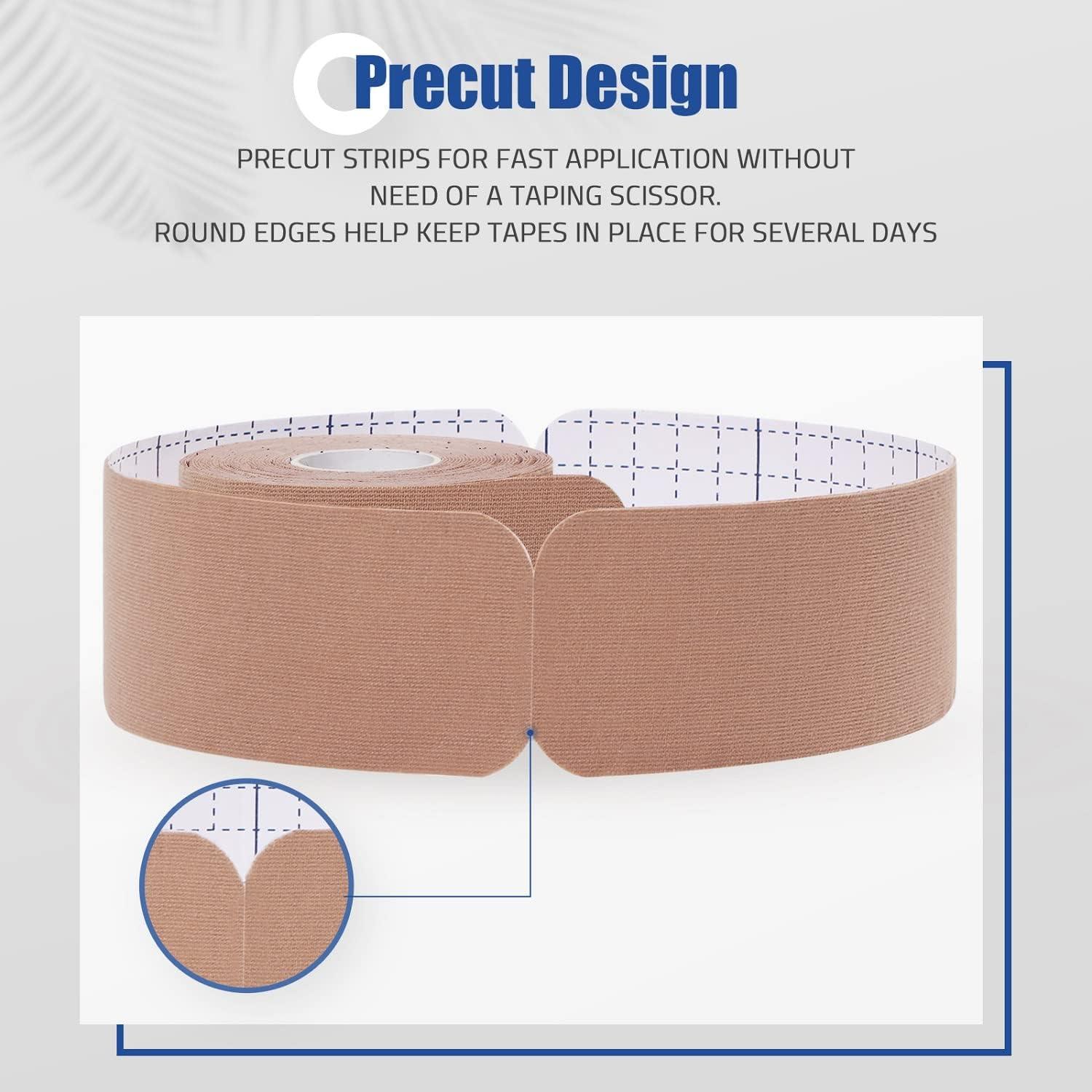 Kinesiology Tape Precut Strips - Waterproof Muscle Tape for Athletes ...