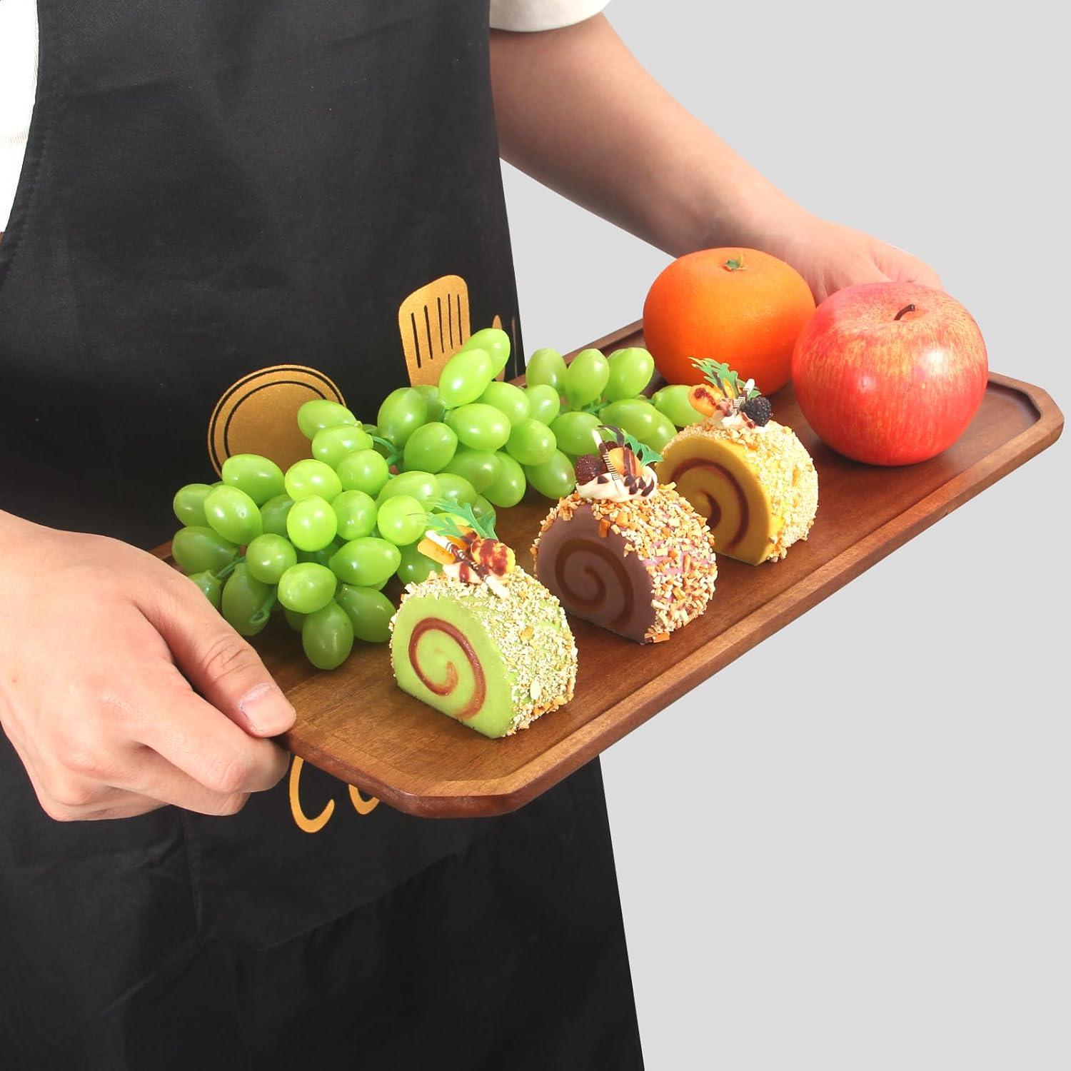 Acacia Wood Serving Panels - 40.6 cm & 35.6 cm Decorative Plates for ...