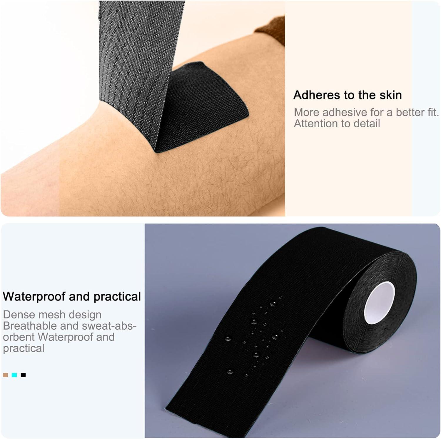 GNCLOUD Kinesiology Tape 2 Rolls 5cm x 5m Bandage Body Tape Athletic ...