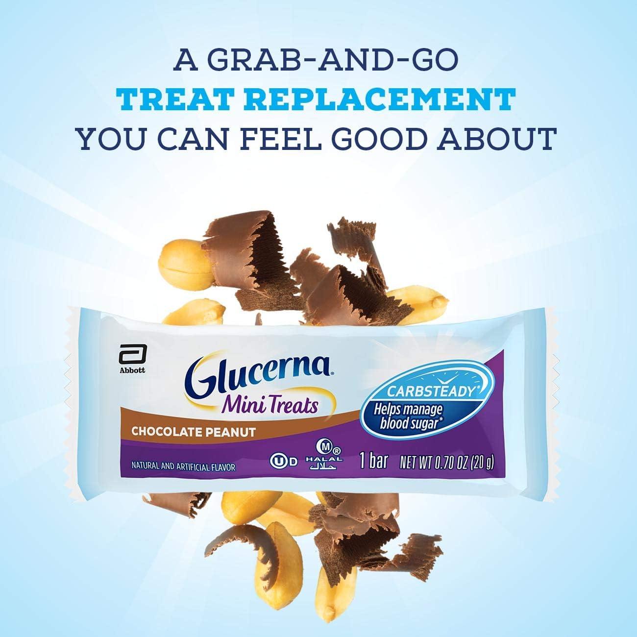 Glucerna Mini Treats Diabetic Snack 6-Bar Pack - Chocolate Peanut ...