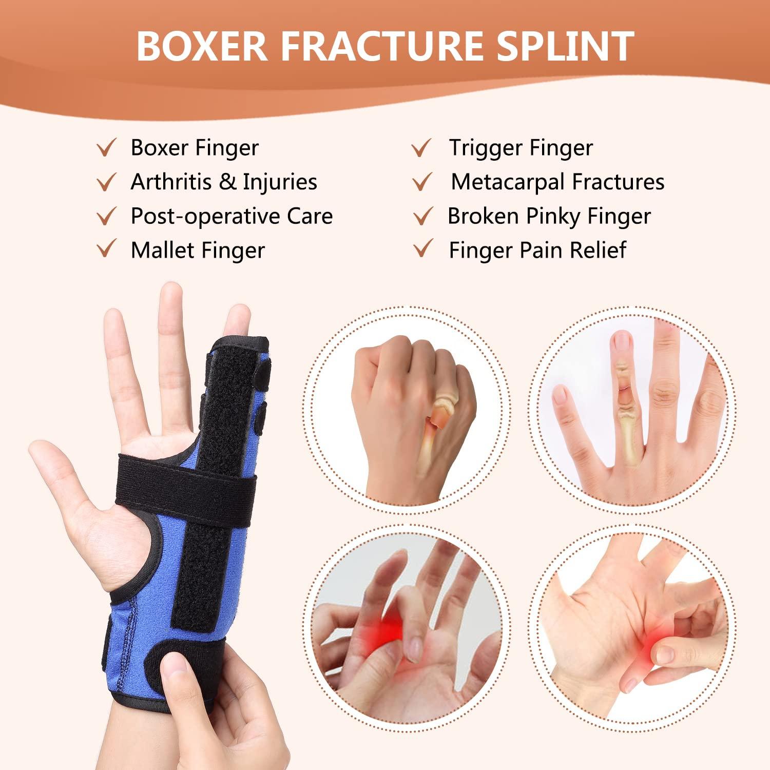 Pinky Finger Splint - Adjustable Hand Brace for Boxer's Fracture ...