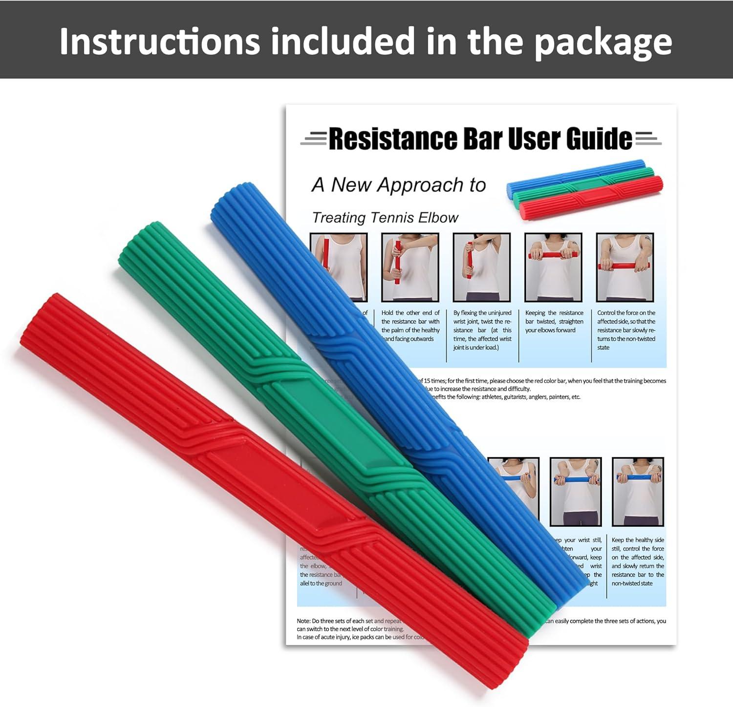 Flex Therapy Bar Strengthener 3 Pack | Tennis & Golf Elbow Relief ...