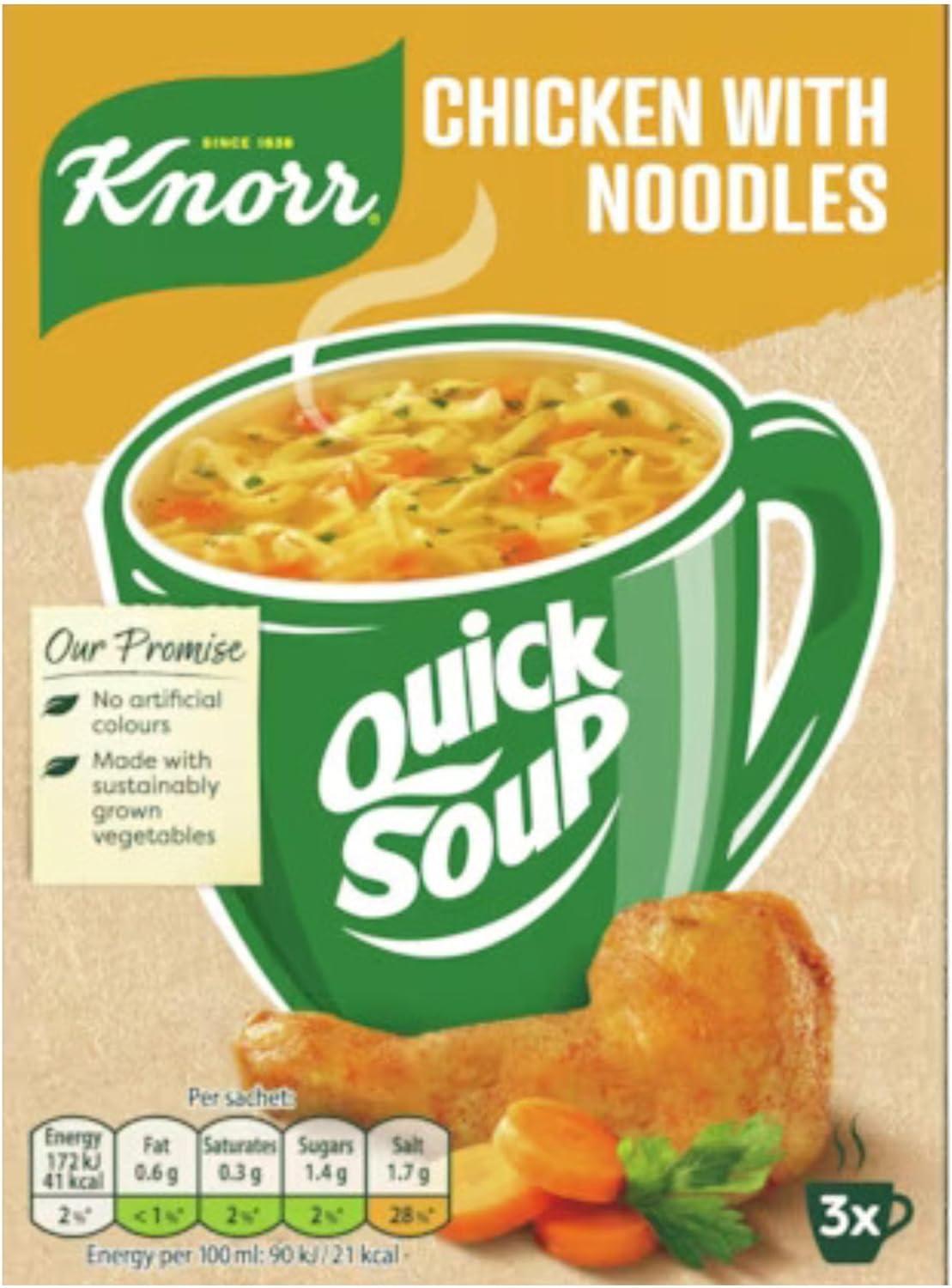 Instant Knorr Soup Bundle with 4 Knorr Quick Soup Flavours (4 Pack / 12 Instant Soup Sachets ...