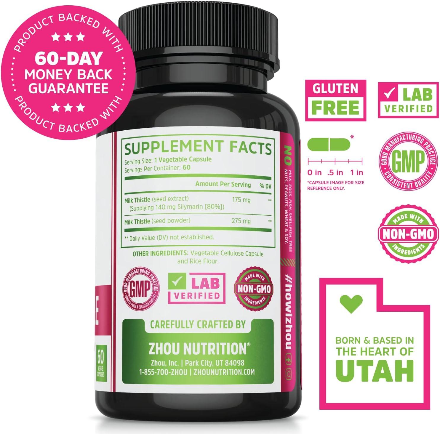 Zhou Milk Thistle Standardized Silymarin Extract For Maximum Liver