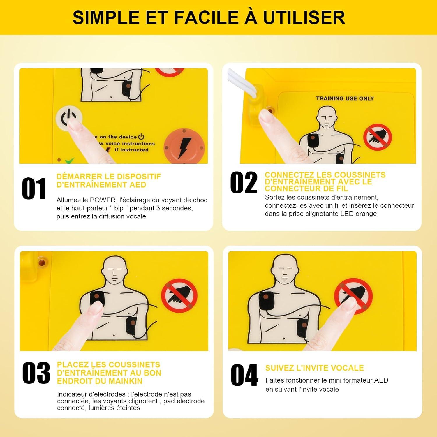 Mini-AED Formateur XFT D0009 - Ensemble Portable de Formation AED pour D butants en D ...