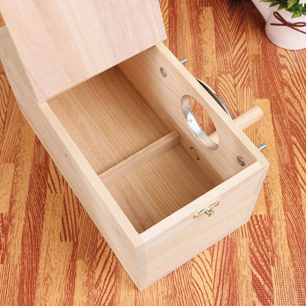 YJJKJ Pet Wood Bird Breeding Nesting Aviary Cage Box for Parakeets ...