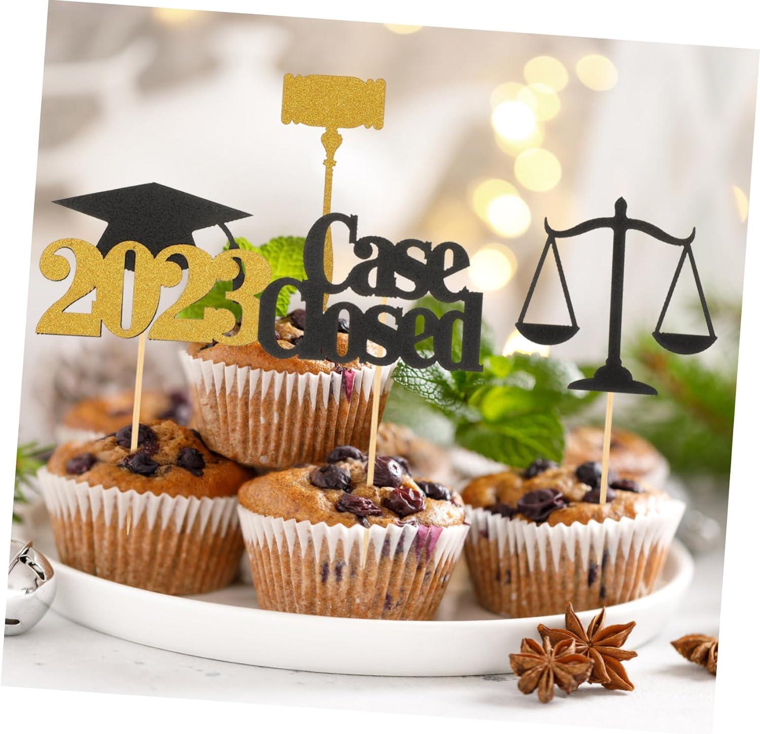 COOLHIYA 24pcs cake supplies graduate law school graduate cake topper ...
