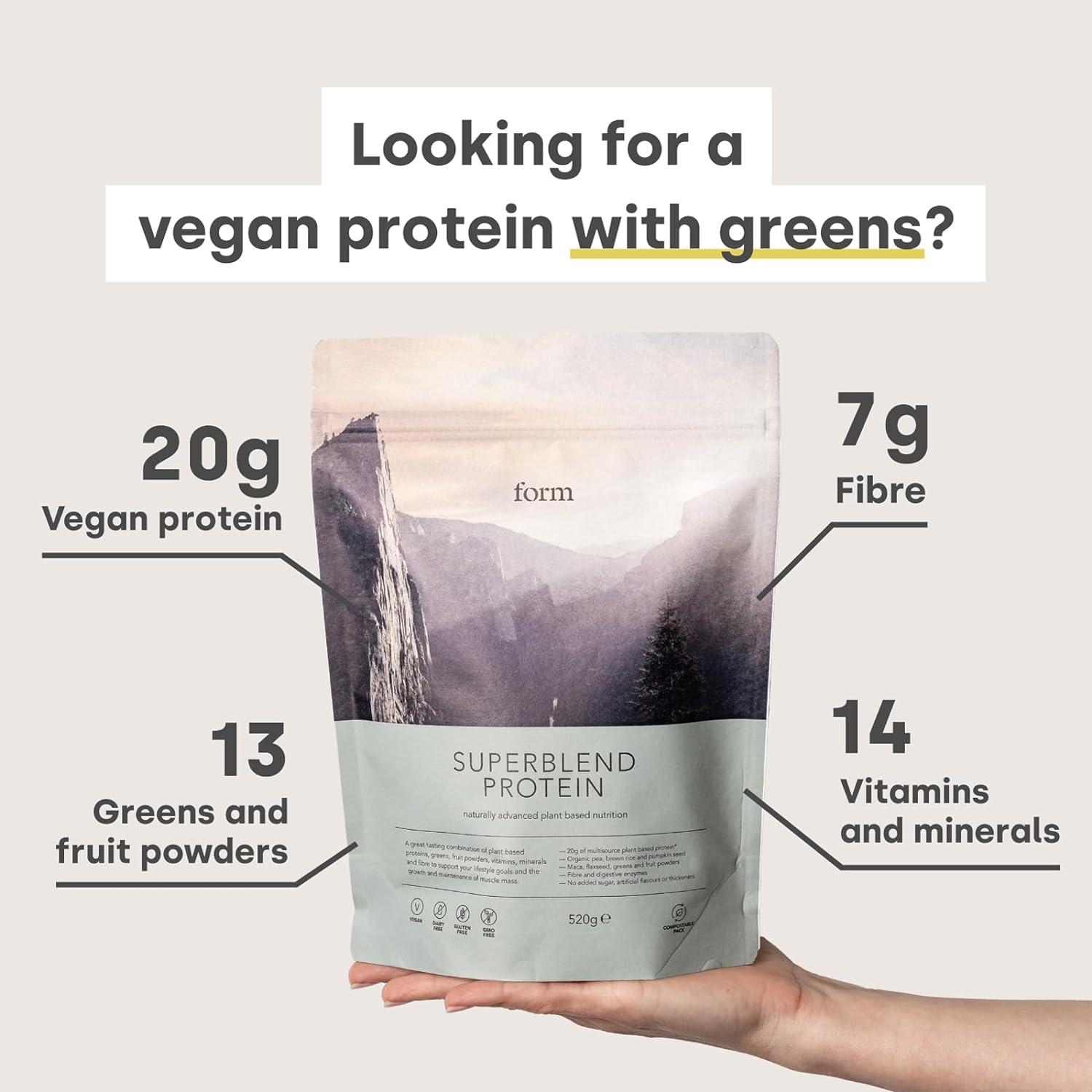 Form Superblend Vegan Protein Powder with Superfoods - 20g Plant Based ...