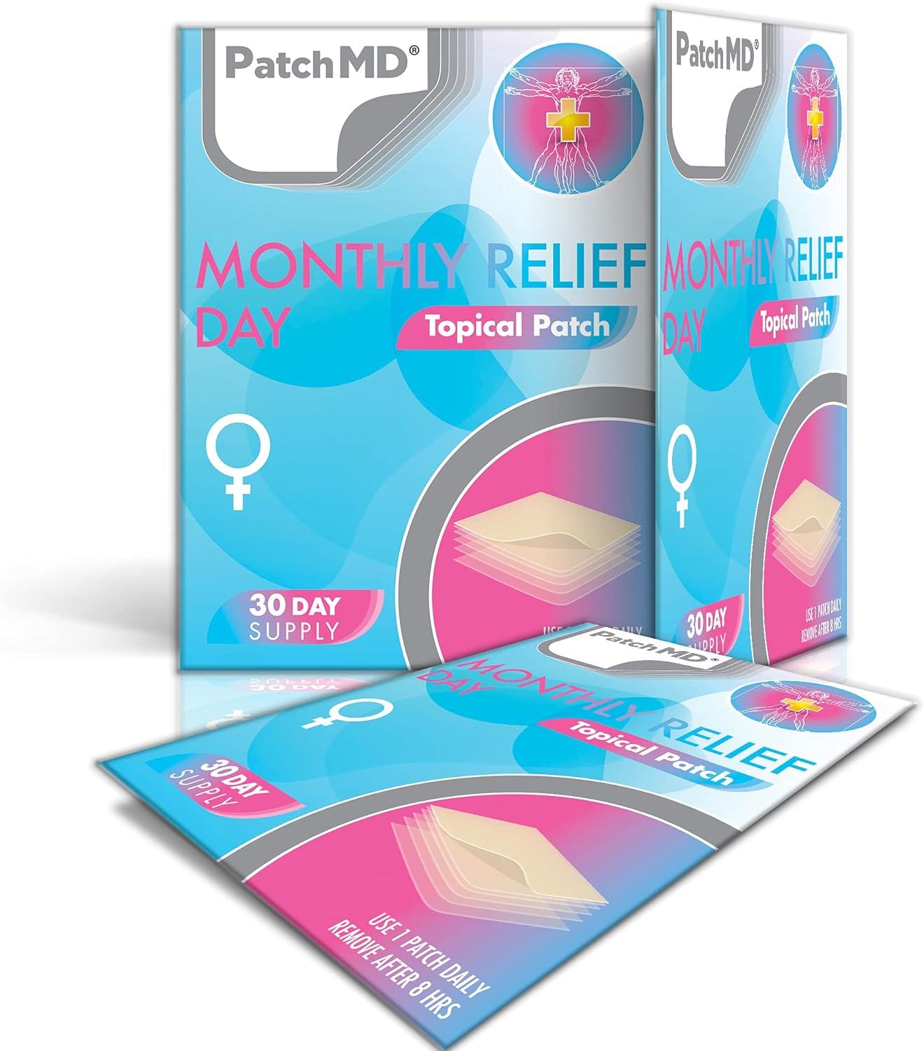 PatchMD PMS Day Topical Patch - Natural Relief for PMS Symptoms - 30 Day Supply