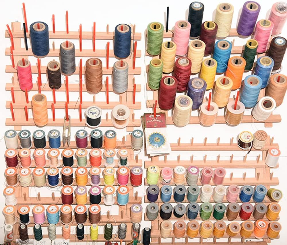 BAENRCY 2-Pack Wooden Thread Holder Sewing and Embroidery Thread Rack ...