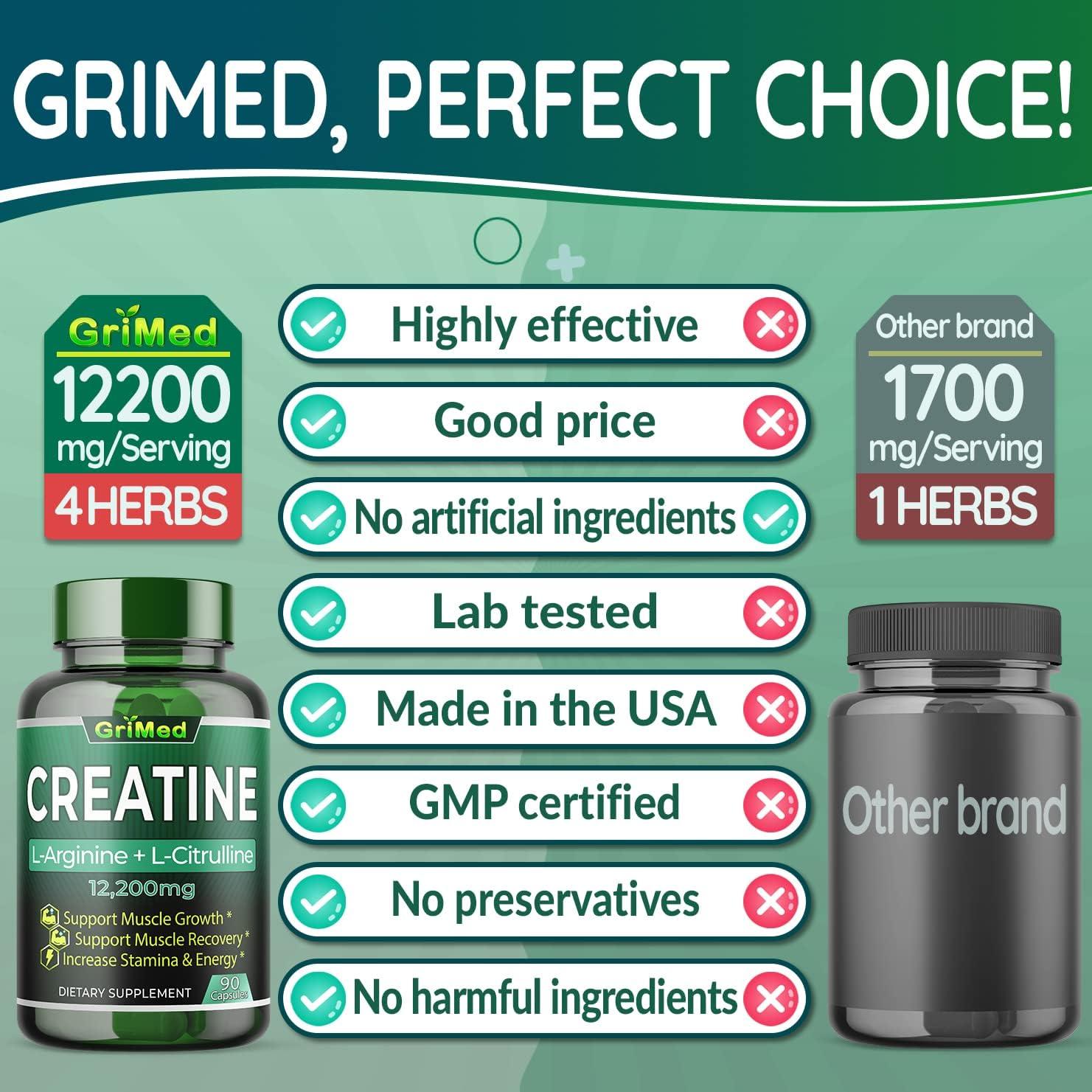 Ultimate Muscle Builder Supplement 12200mg Creatine Monohydrate with L ...