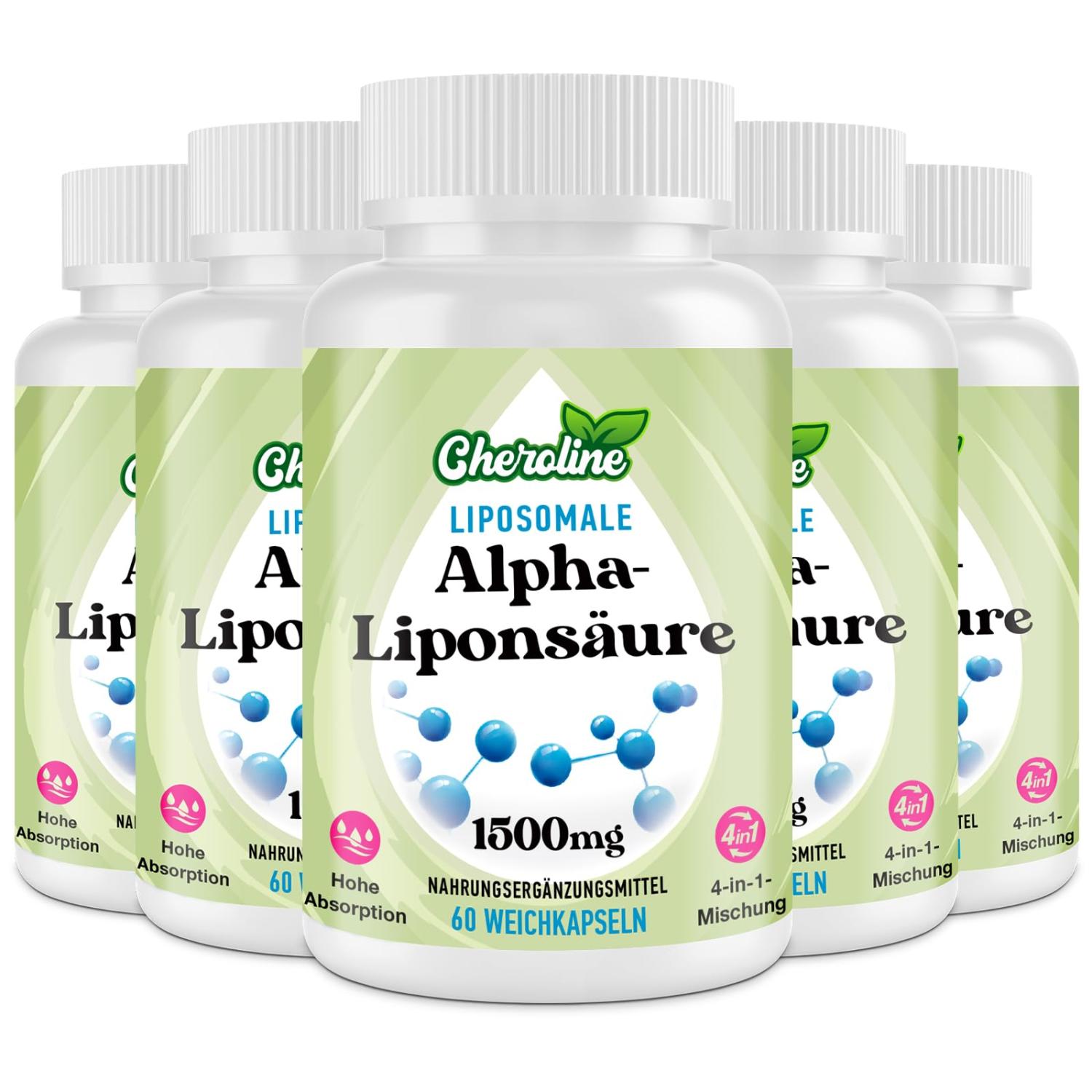 Cheroline Liposomal Alpha-Lipoic Acid 1500 mg Soft Capsules - High-Dose ...