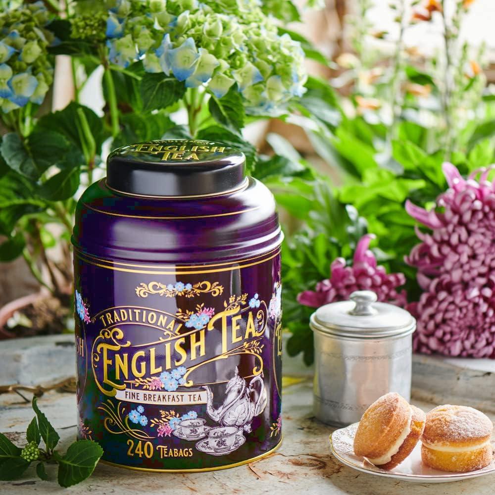 New English Teas Vintage Victorian Tea Tin in Purple with 240 English ...