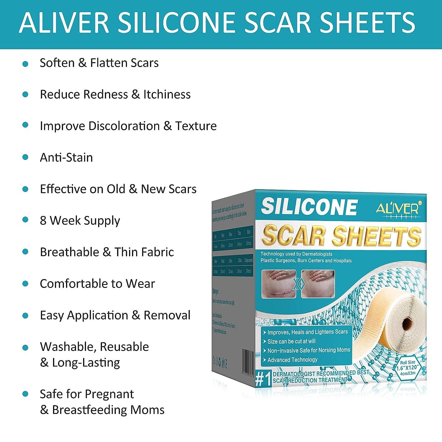 Professional Silicone Scar Sheets - 1.6 x 120 Inch - Soft & Reusable ...