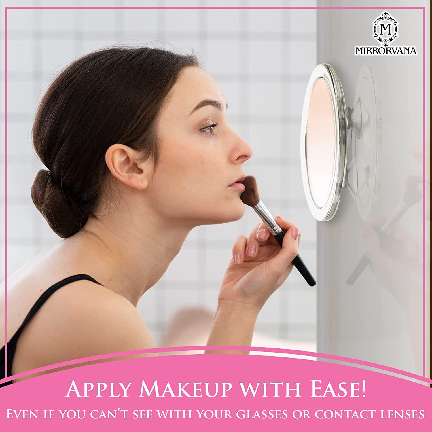 20X & 10X Magnifying Mirror Set with Suction Cups - Travel Ready, 6 ...