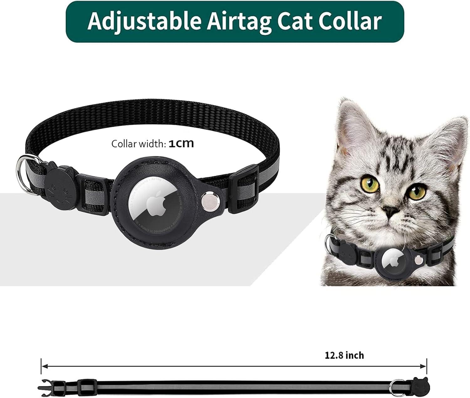 Kolacen Reflecting Airtag Cat Collar - Adjustable Safety Buckle Airtag ...