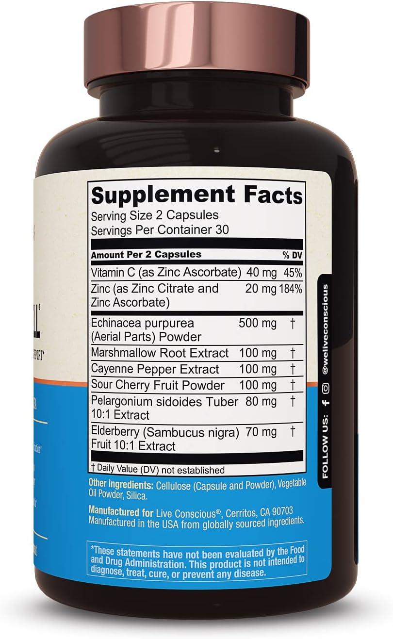 BreatheWell Botanical Respiratory Immune Supplement with Echinacea ...