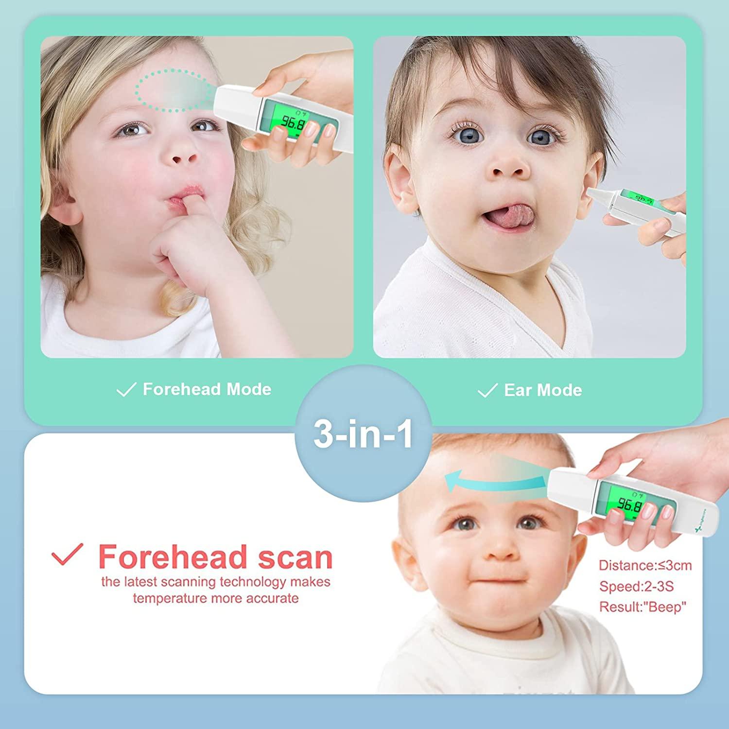 Joyhicare 3-in-1 Forehead & Ear Thermometer for Adults and Kids ...