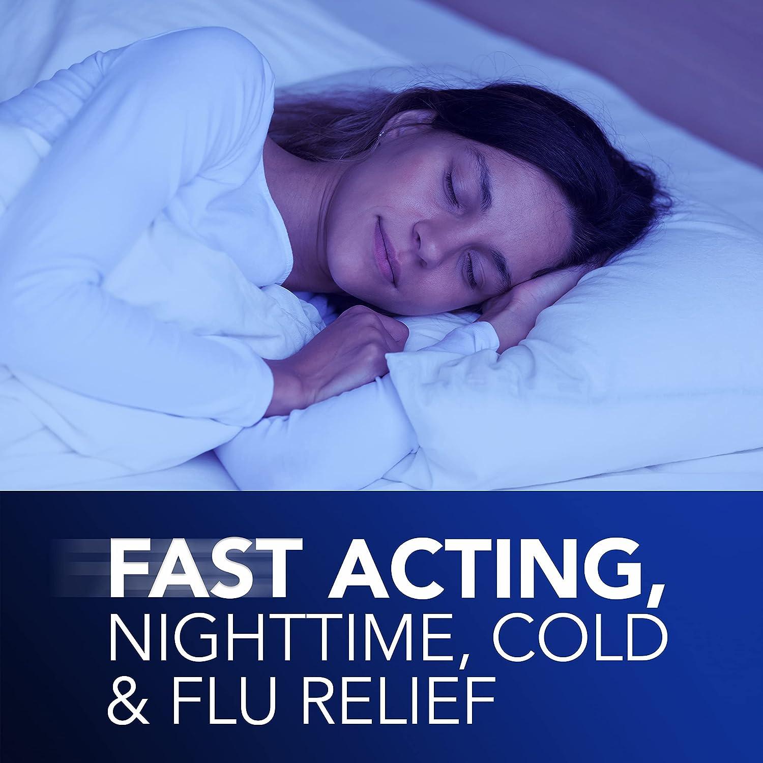Vicks NyQuil Cold and Flu Relief Liquid - Multi-Symptom Nighttime ...