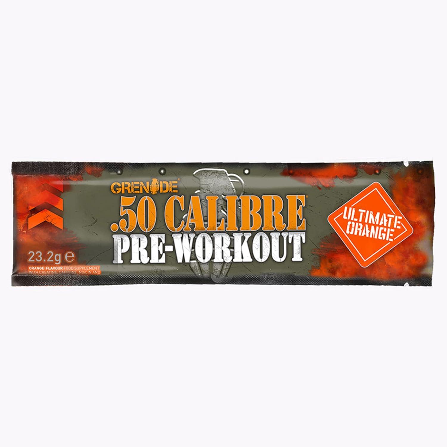 Grenade 50 Calibre Pre-Workout Ultimate Orange Sachets - 50 Servings ...