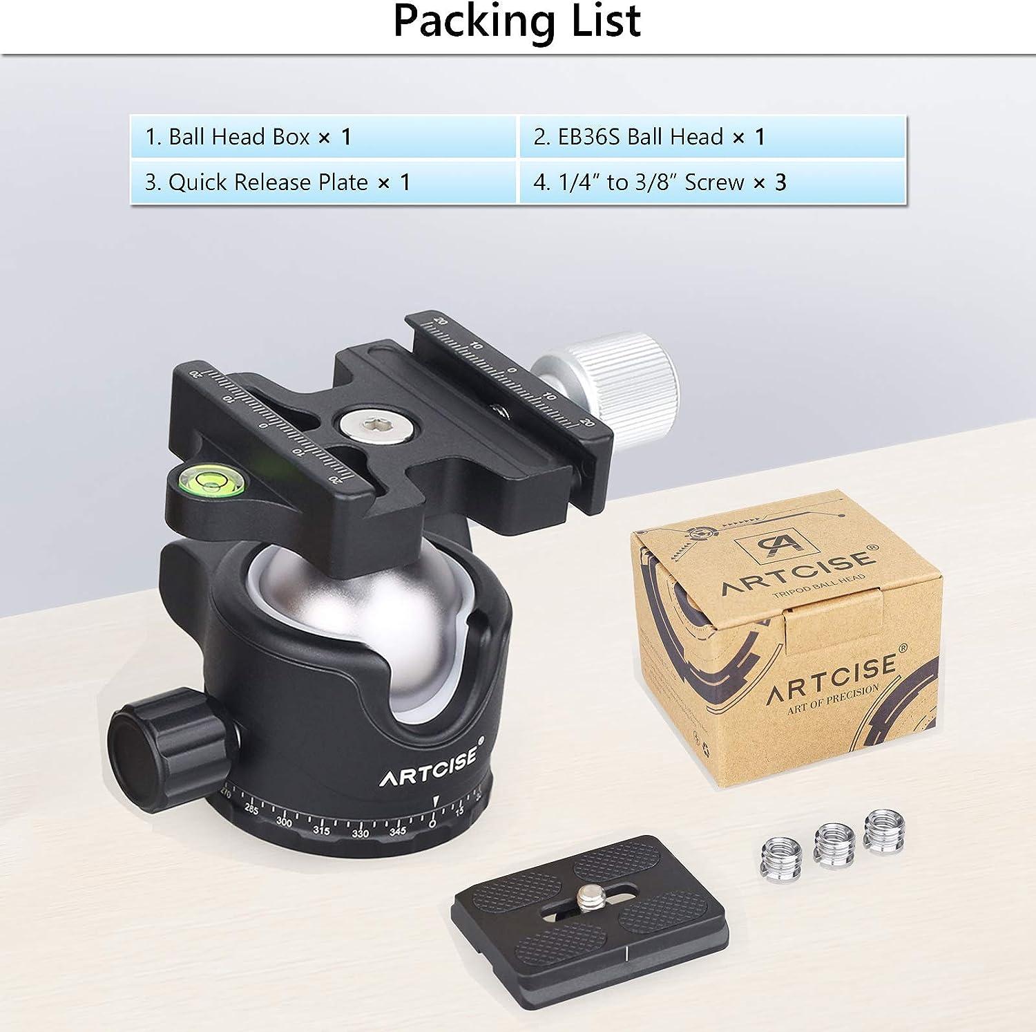 Professional 36mm Low Profile Ball Head with 360 Rotation & QR Plate ...