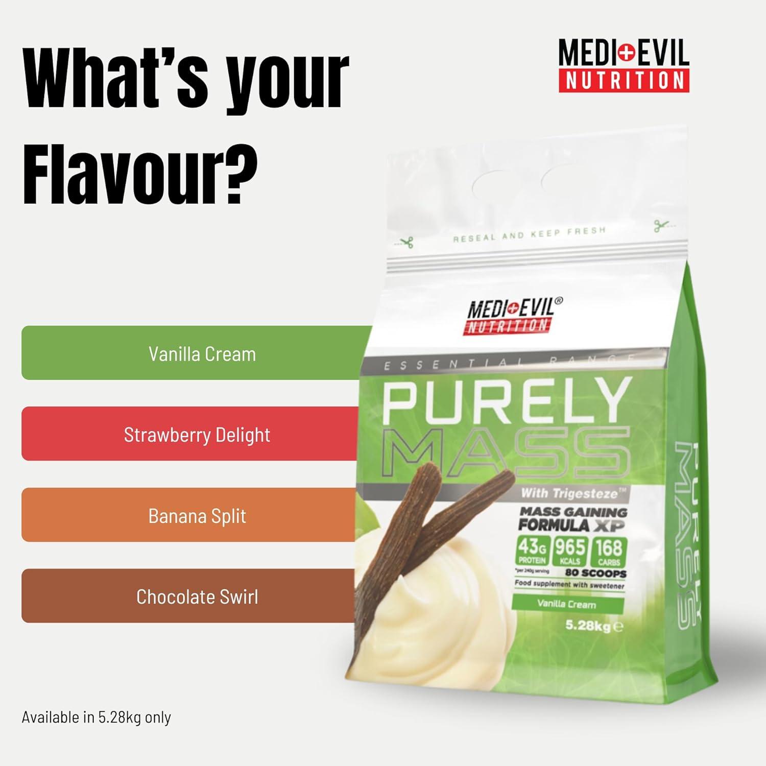 Medi-Evil Nutrition Purely Mass Gainer Protein Powder Chocolate Flavour ...