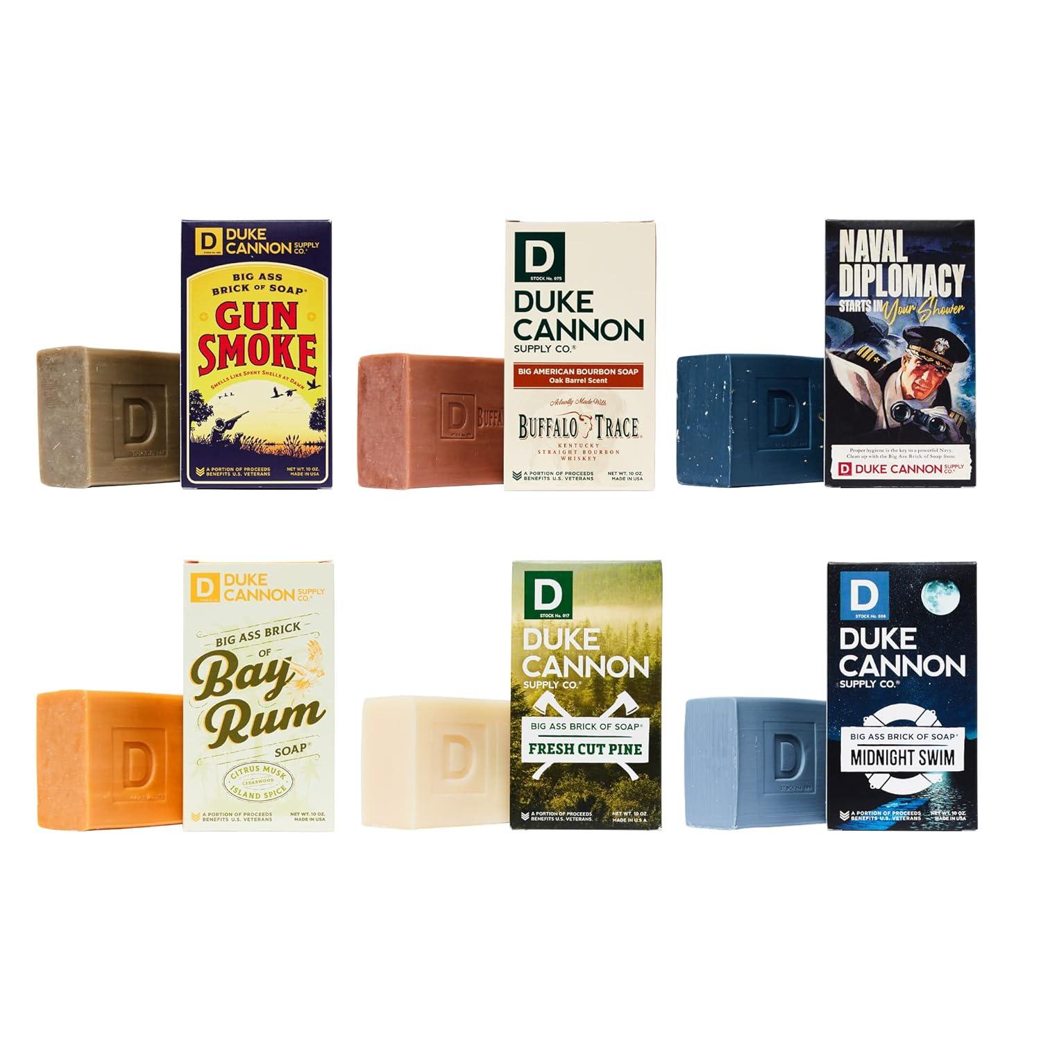 Duke Cannon Bar Soap for Men Variety Pack - 6 Big American Bourbon, Bay ...