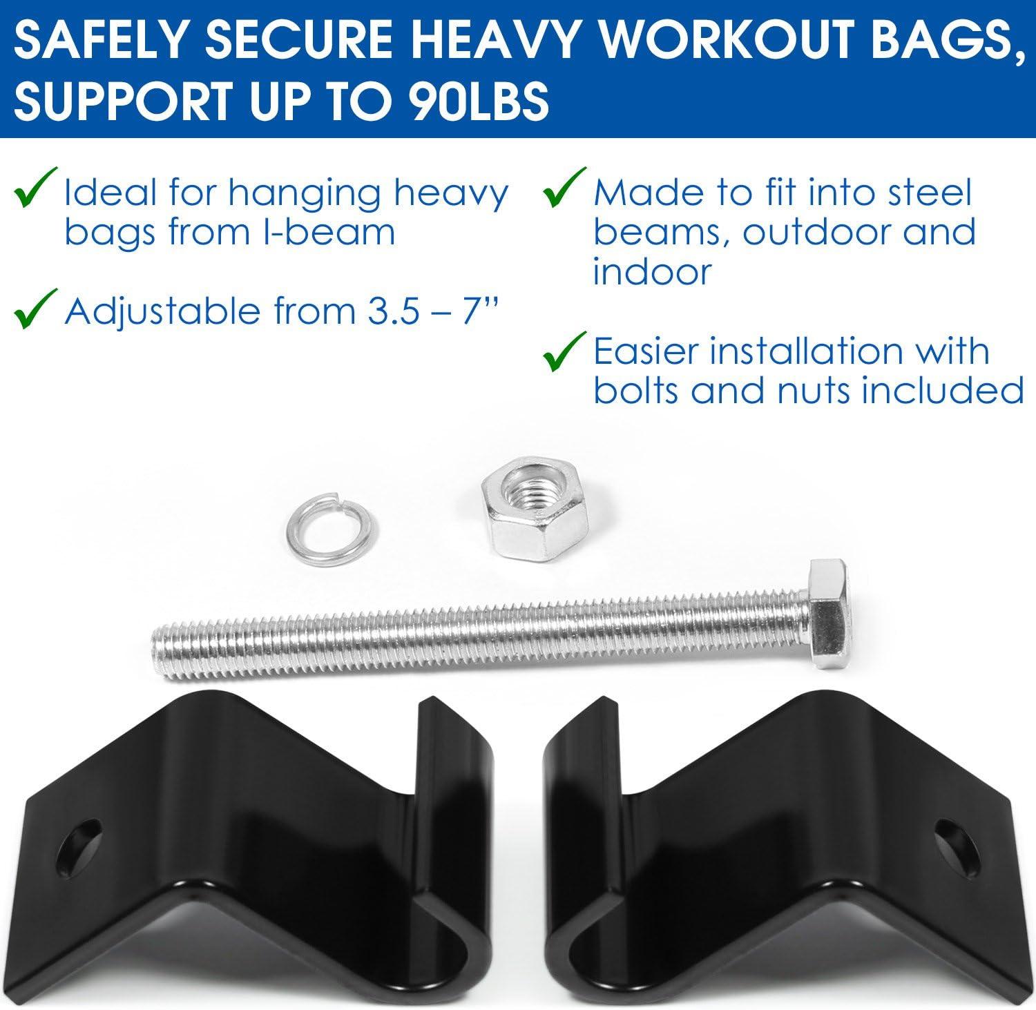 Yes4All Heavy Duty Stainless Steel I-Beam Clamp Hanger for Punching Bag ...