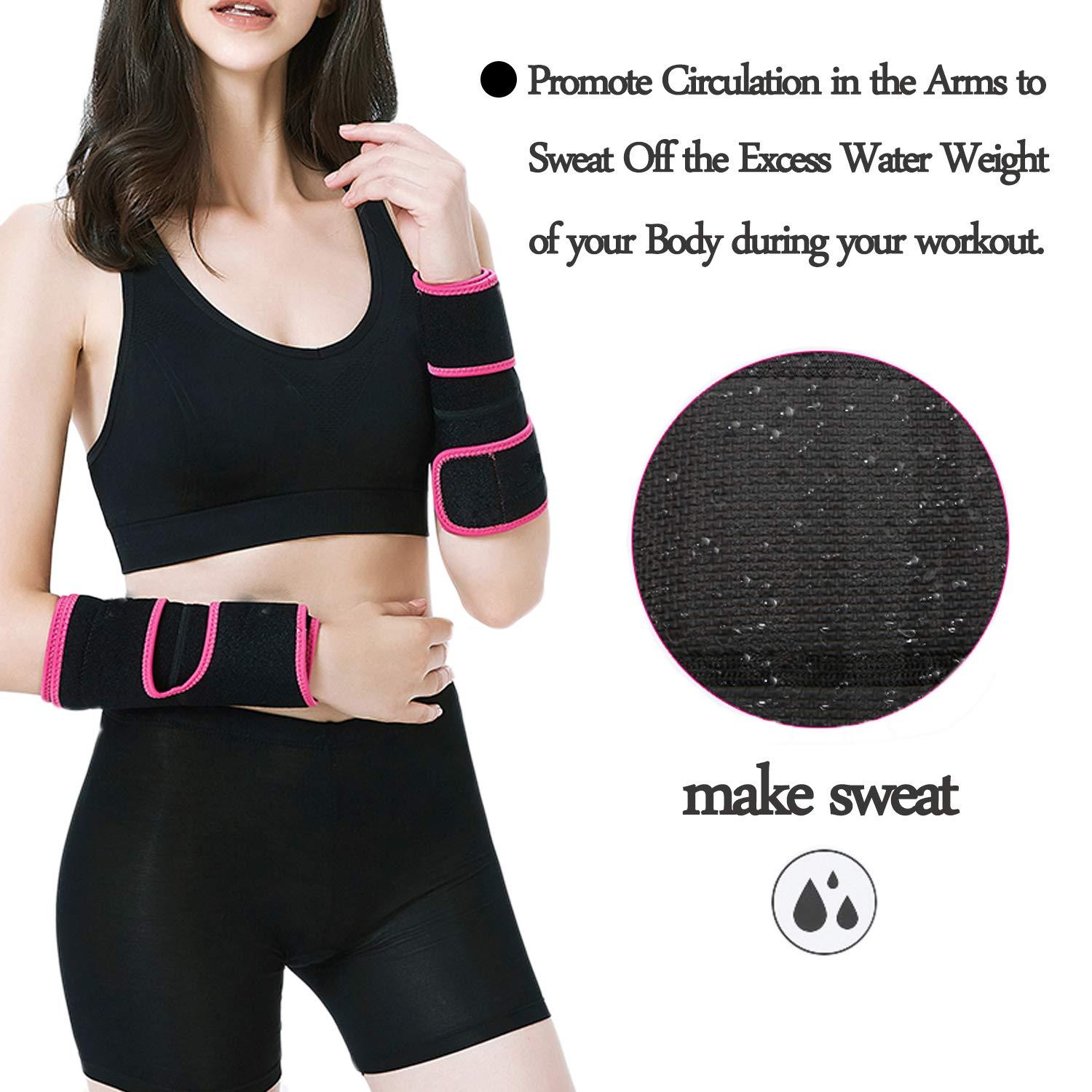 YAVOUN Slimming Arm Compression Wraps - Black+Pink | Provides Support ...