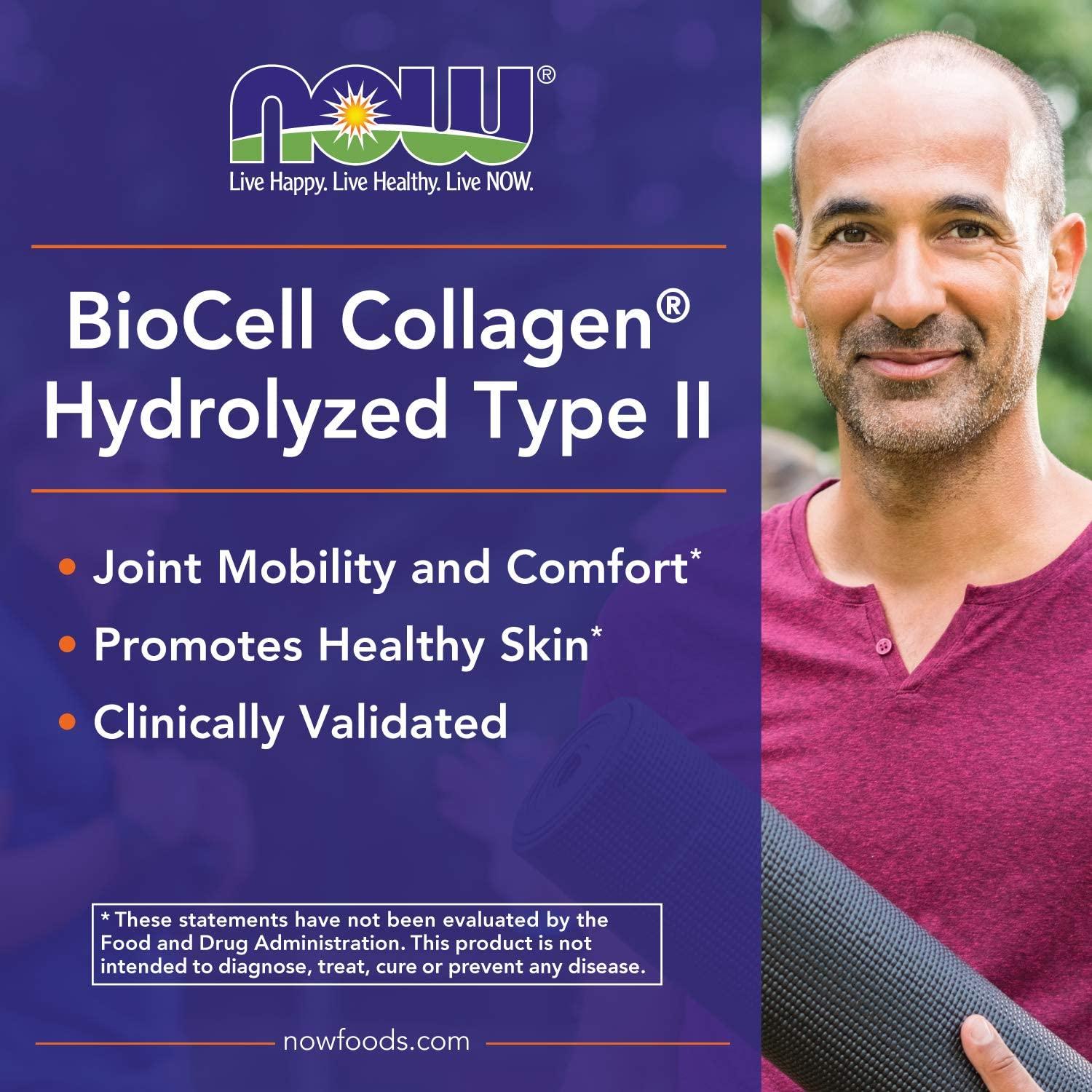 Now Foods BioCell Collagen Type II - Hydrolyzed 120 Veg Capsules for ...