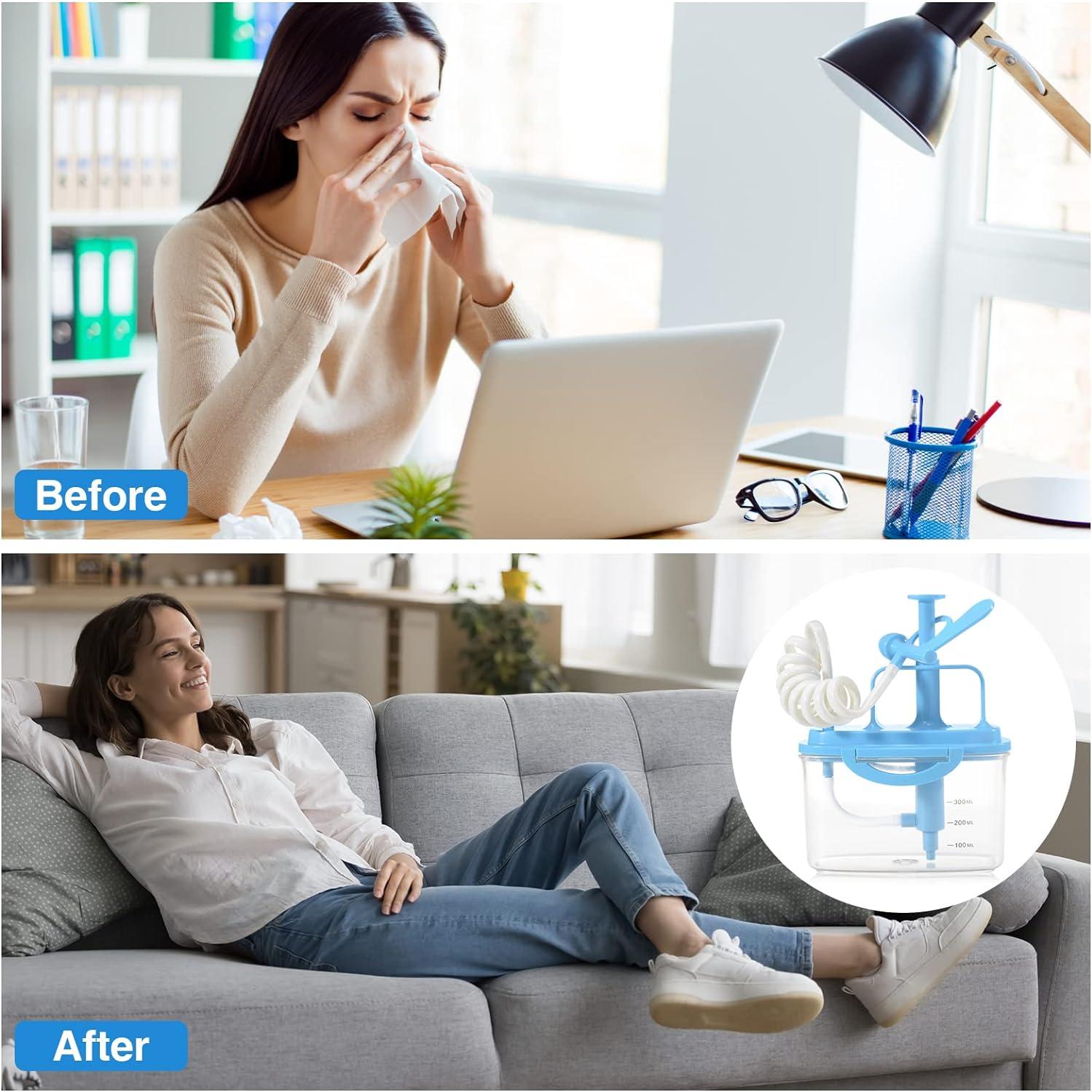 Hivexagon 300ml Sinus Rinse Kit Nasal Irrigation Hand Pump Rinse to ...