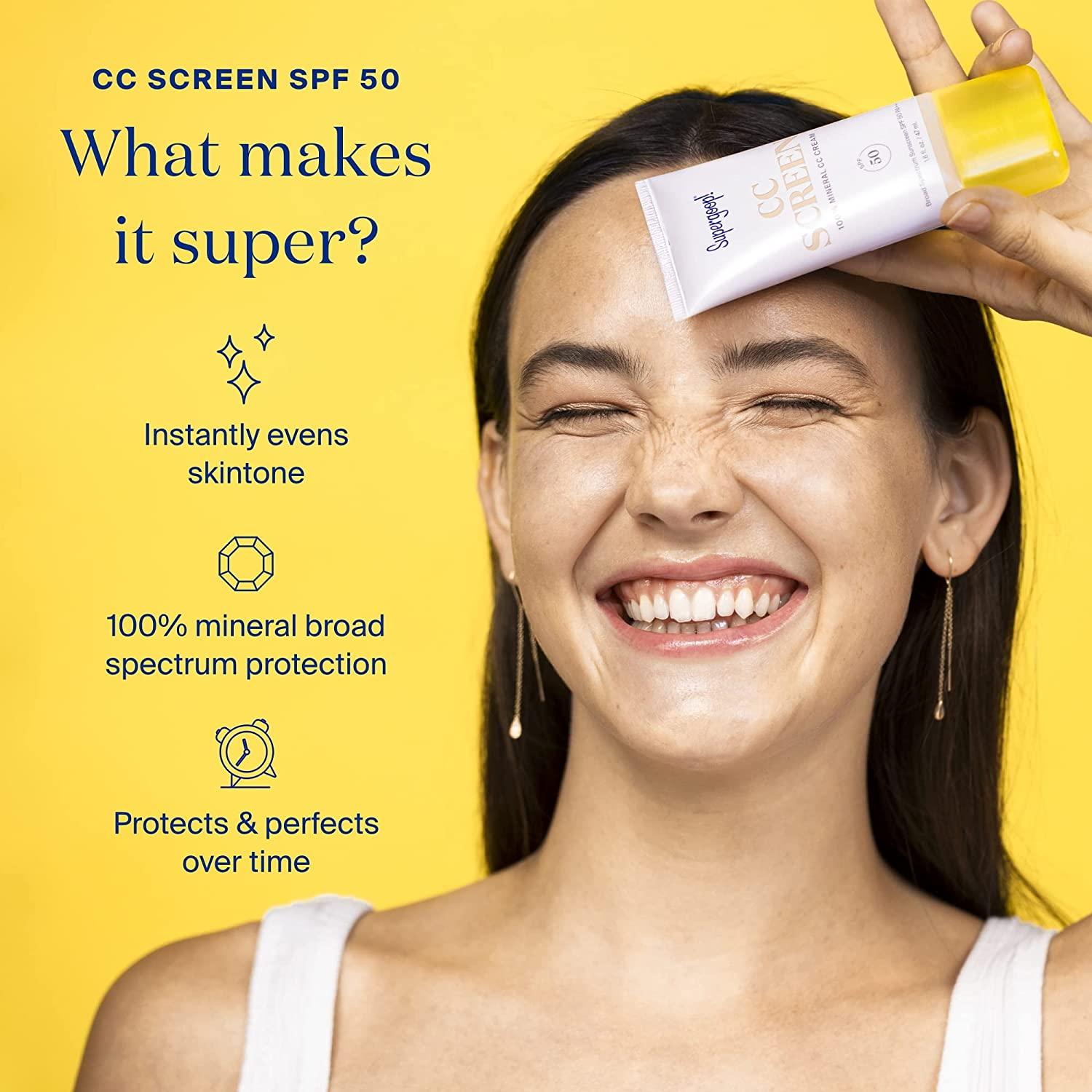 Supergoop! CC Screen SPF 50 PA++++ Tinted Mineral CC Cream with Broad ...