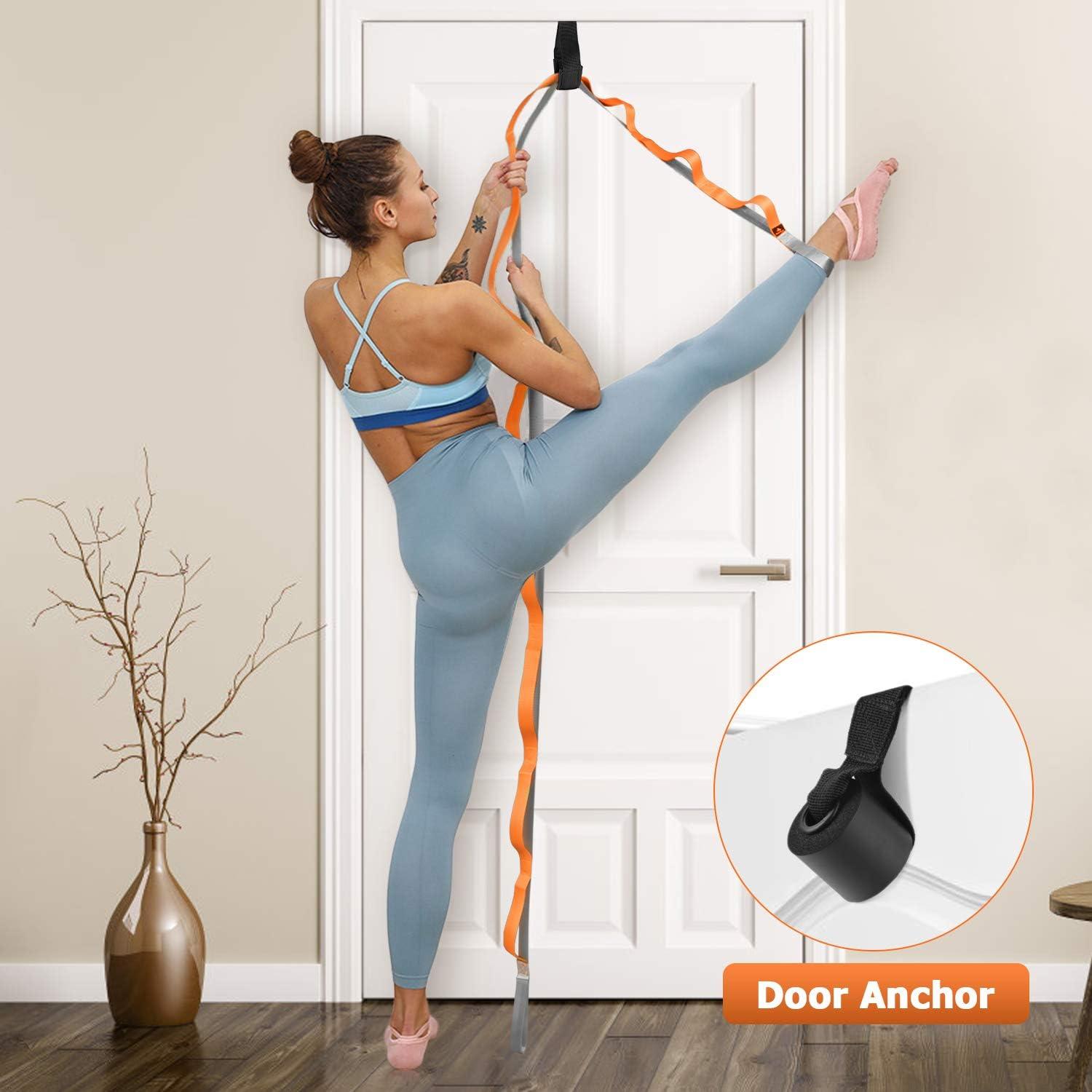 SUMYOUNG Yoga Strap with 12 Loops - Nonelastic Stretch Bands for ...