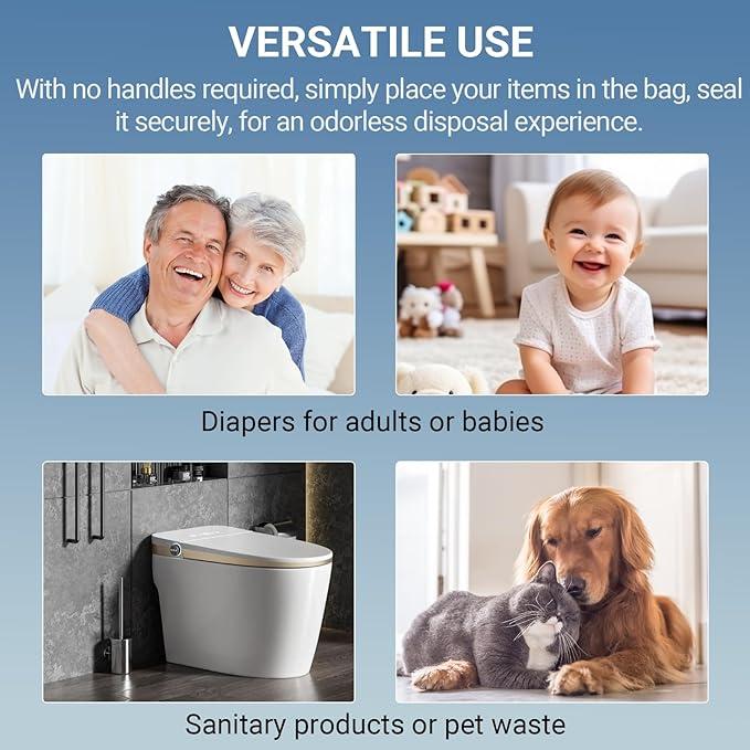 Calvana100 Pcs Extra Thick Adult Diaper Disposable Bags Odor Tight ...