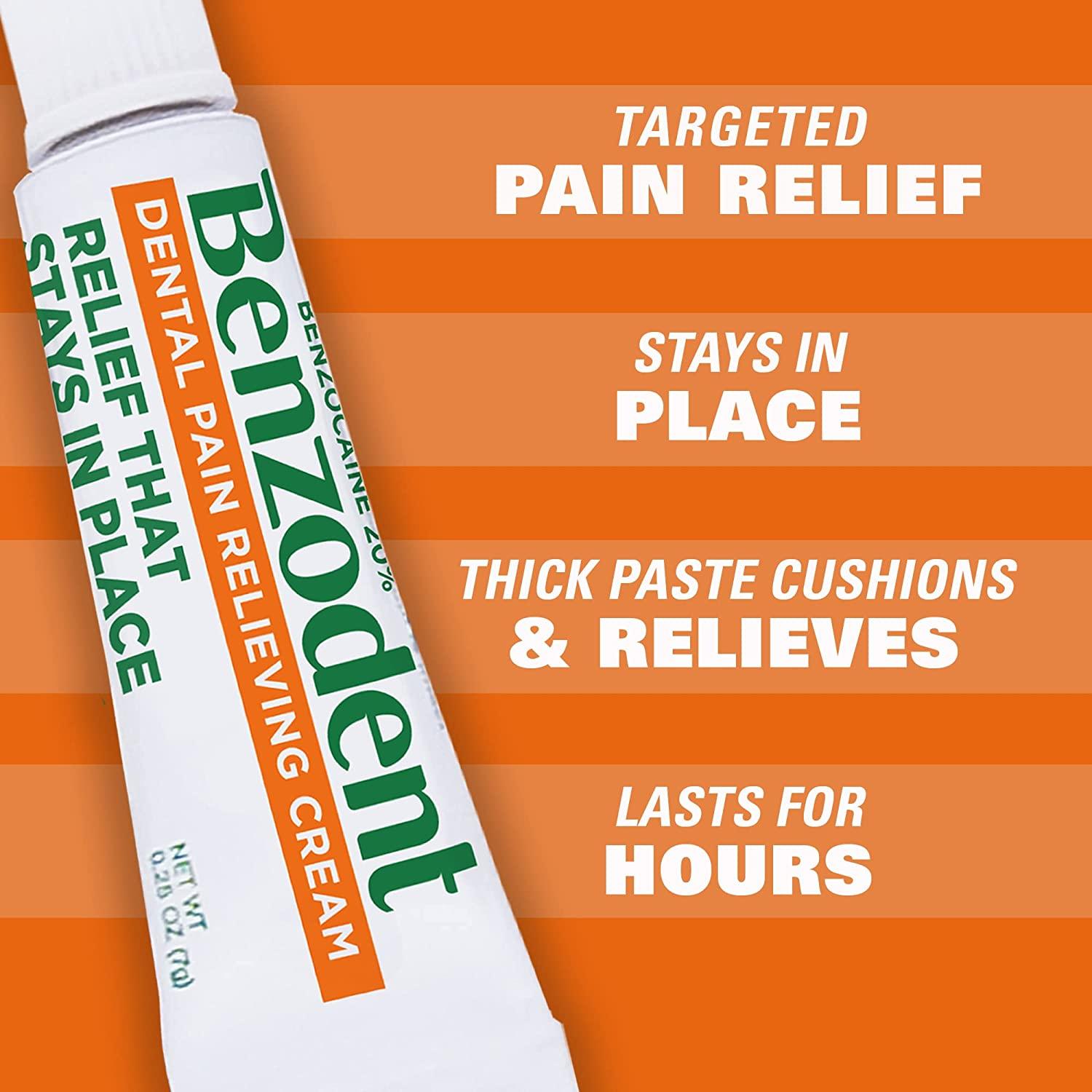 Benzodent Dental Pain Relief Cream - Topical Anesthetic, 1oz Tube | Buy ...