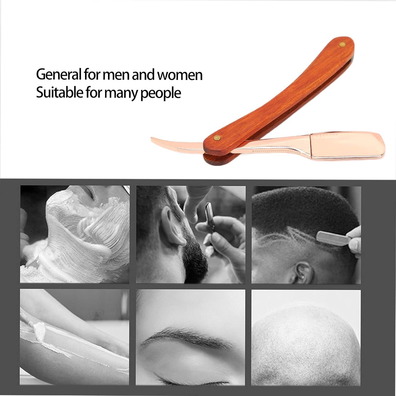 Premium Rose Gold Straight Edge Razor - Classic Manual Safety Shaving ...