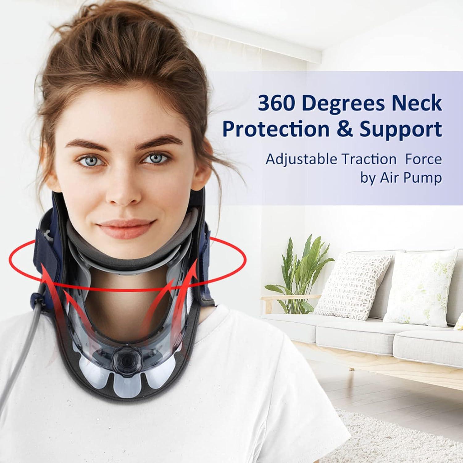 Adjustable Inflatable Neck Support & Cervical Traction Device ...